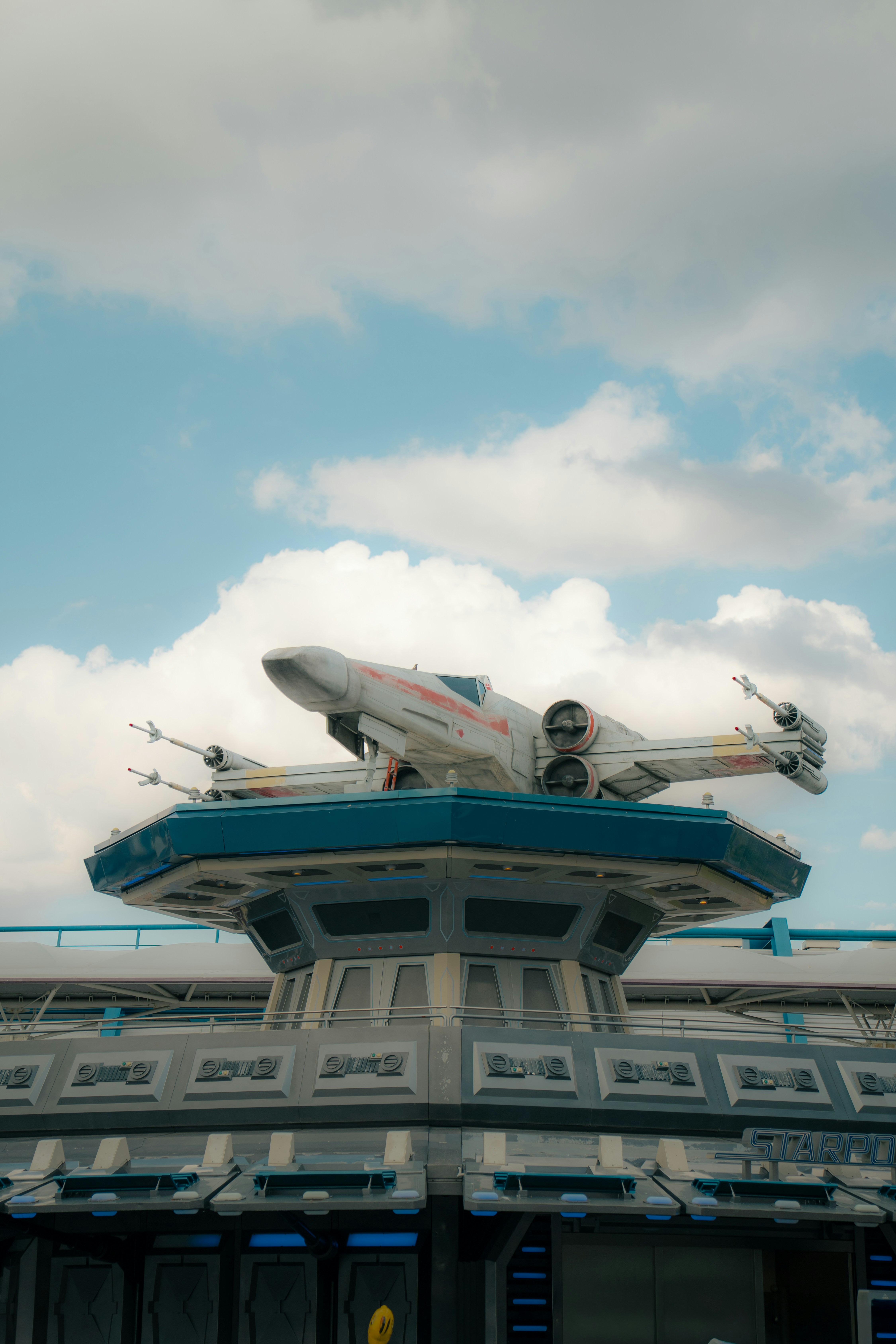 Spacecraft on a Crown: A Retro Ride Above the Plaza