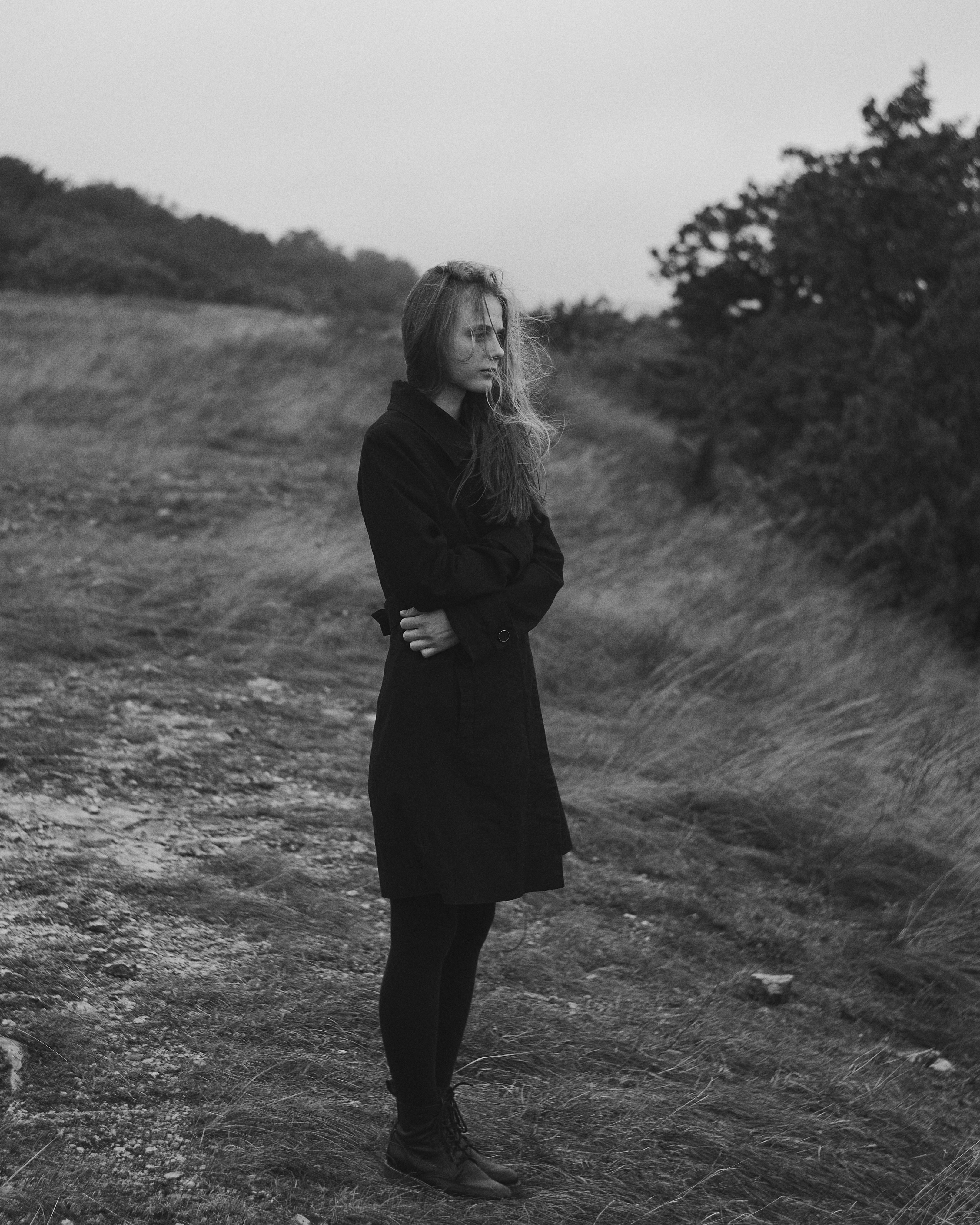 Solitary Portrait on a Wind-Swept Ridge