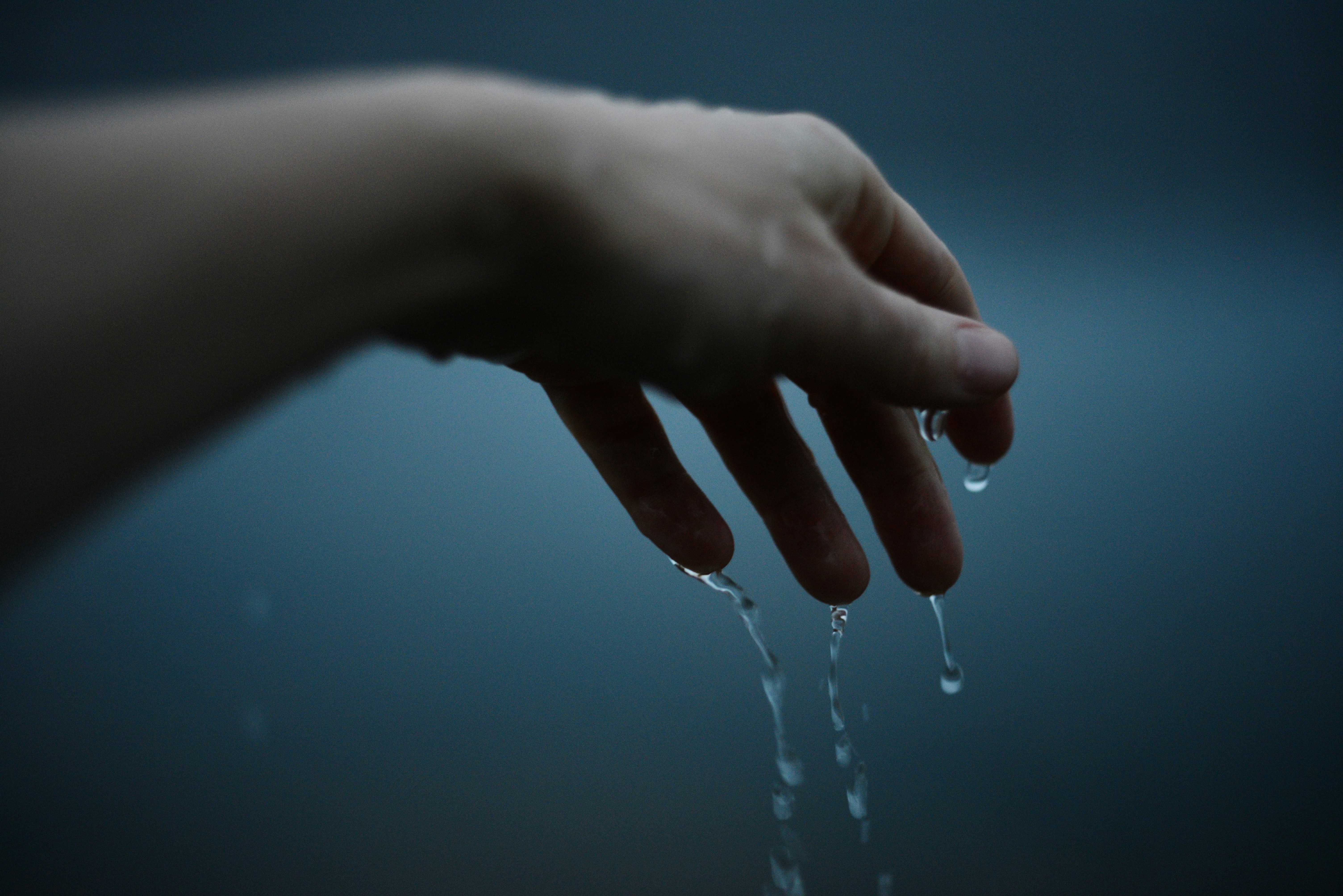 Graceful descent: a tender drip from a gentle hand
