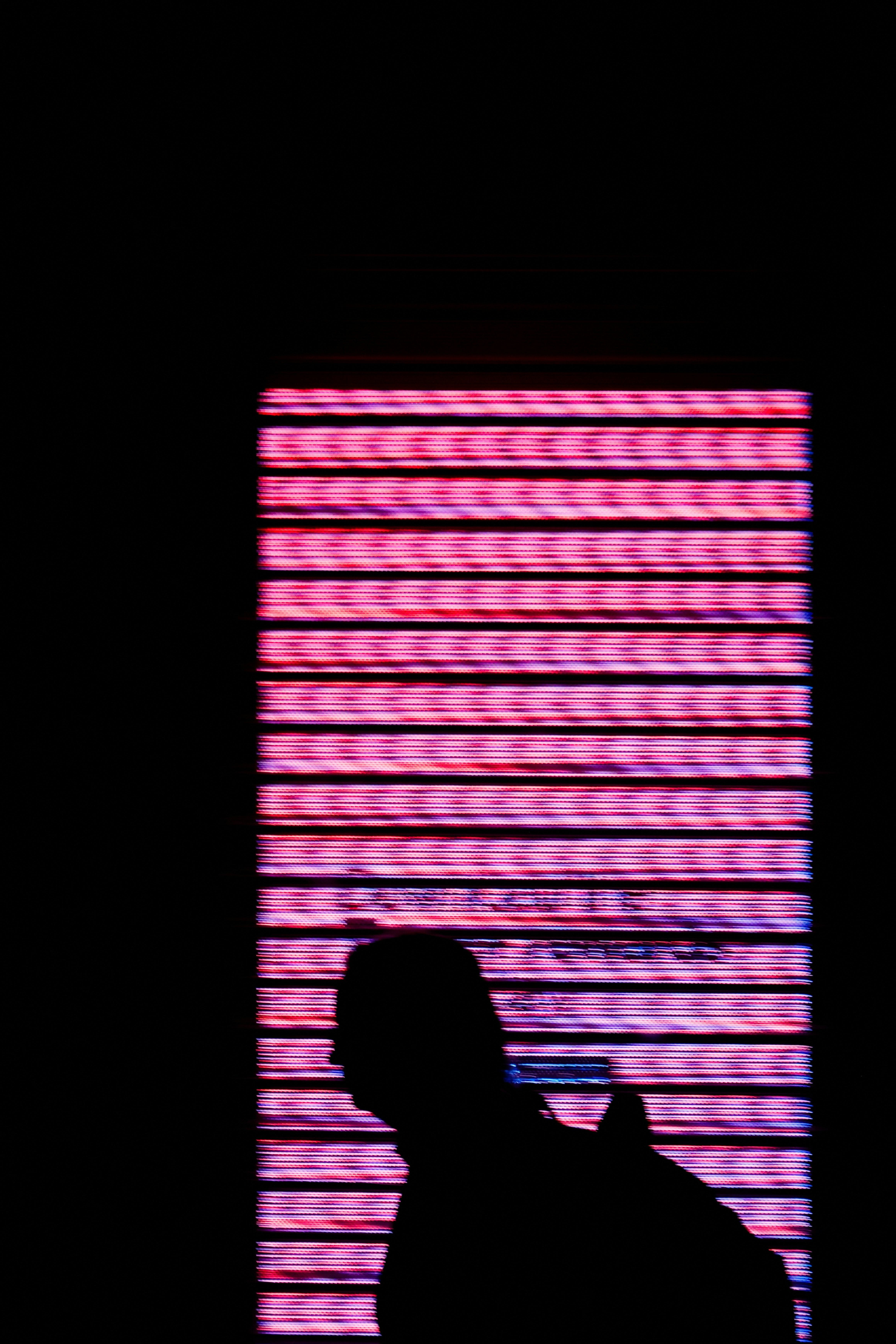 Neon Stripes silhouette in the dark