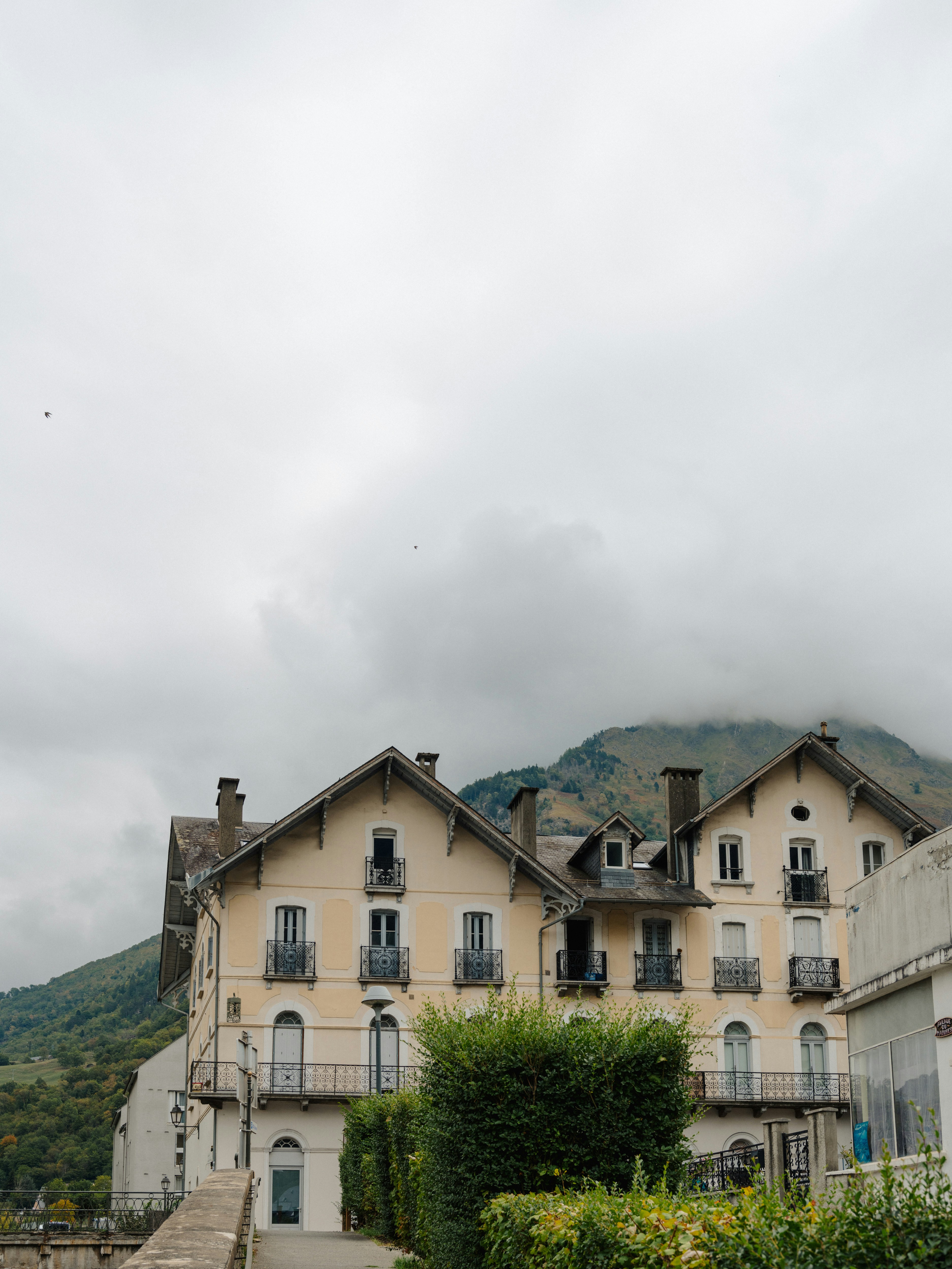 Old-world Facade Beneath Clouded Skies