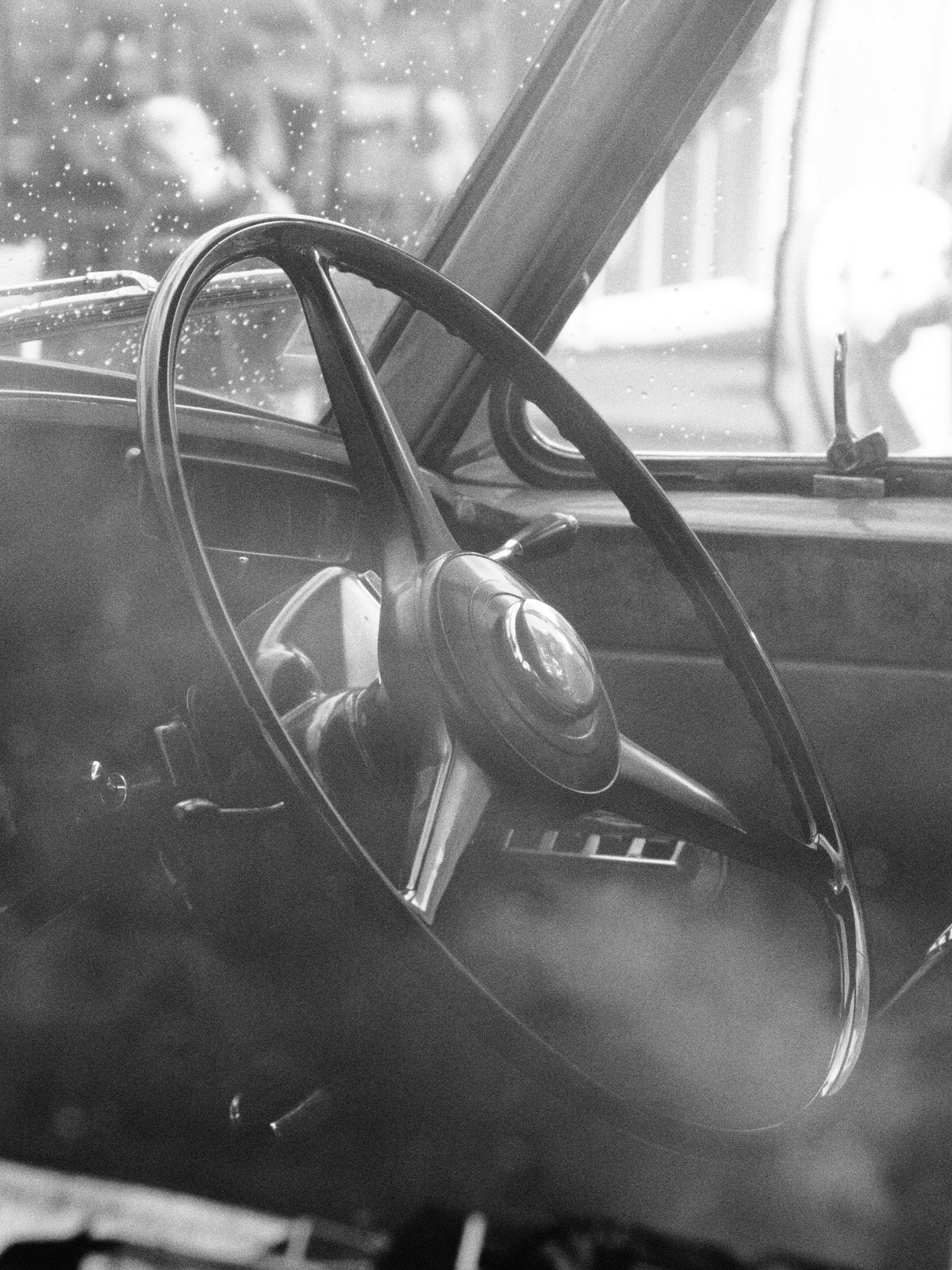 Steering to the Past: A Classic Car Dashboard in Focus