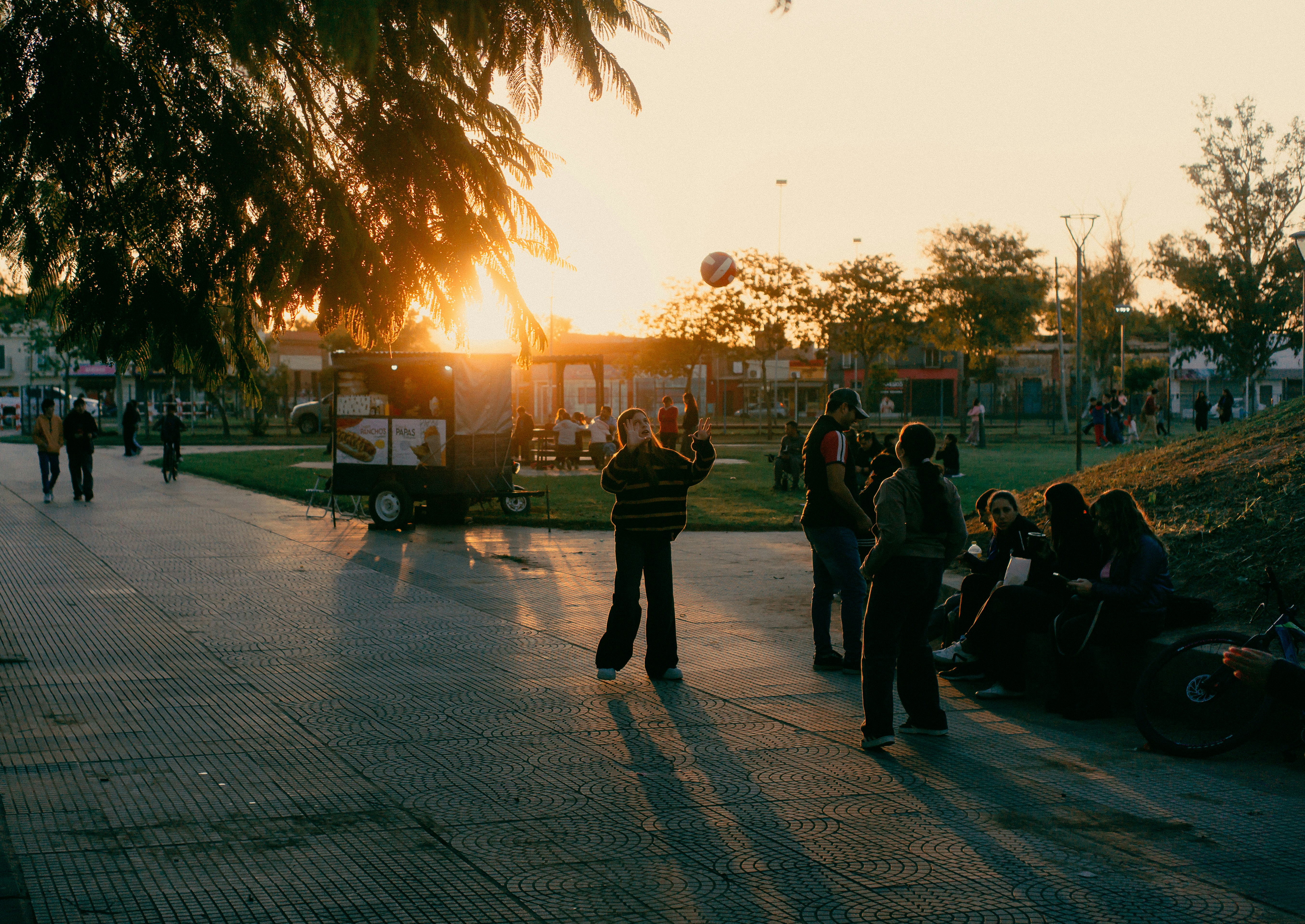 Sunset Volley: A Rooftop Moment as Shadows Lengthen