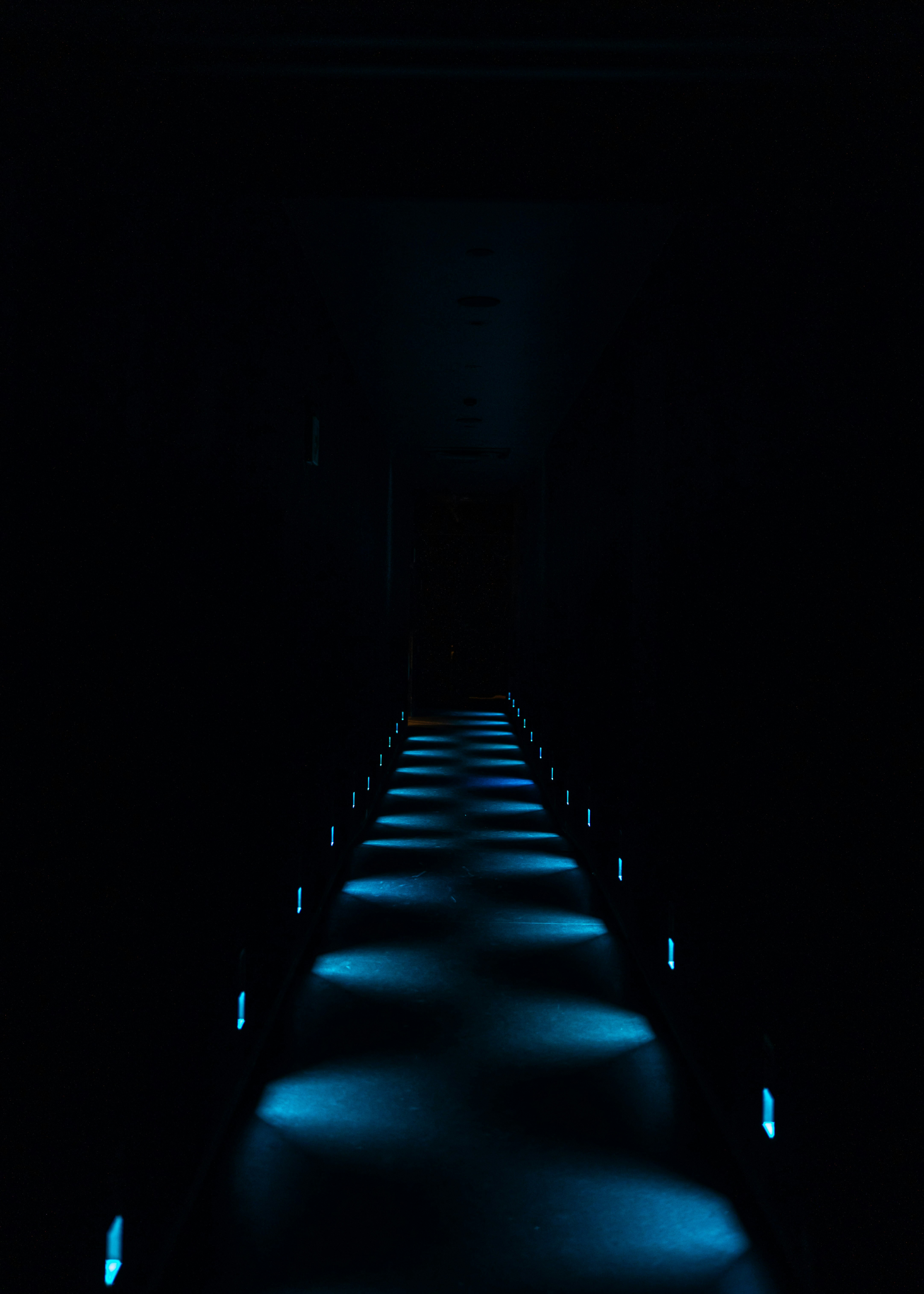 Blue Neon Pathway Into The Unknown