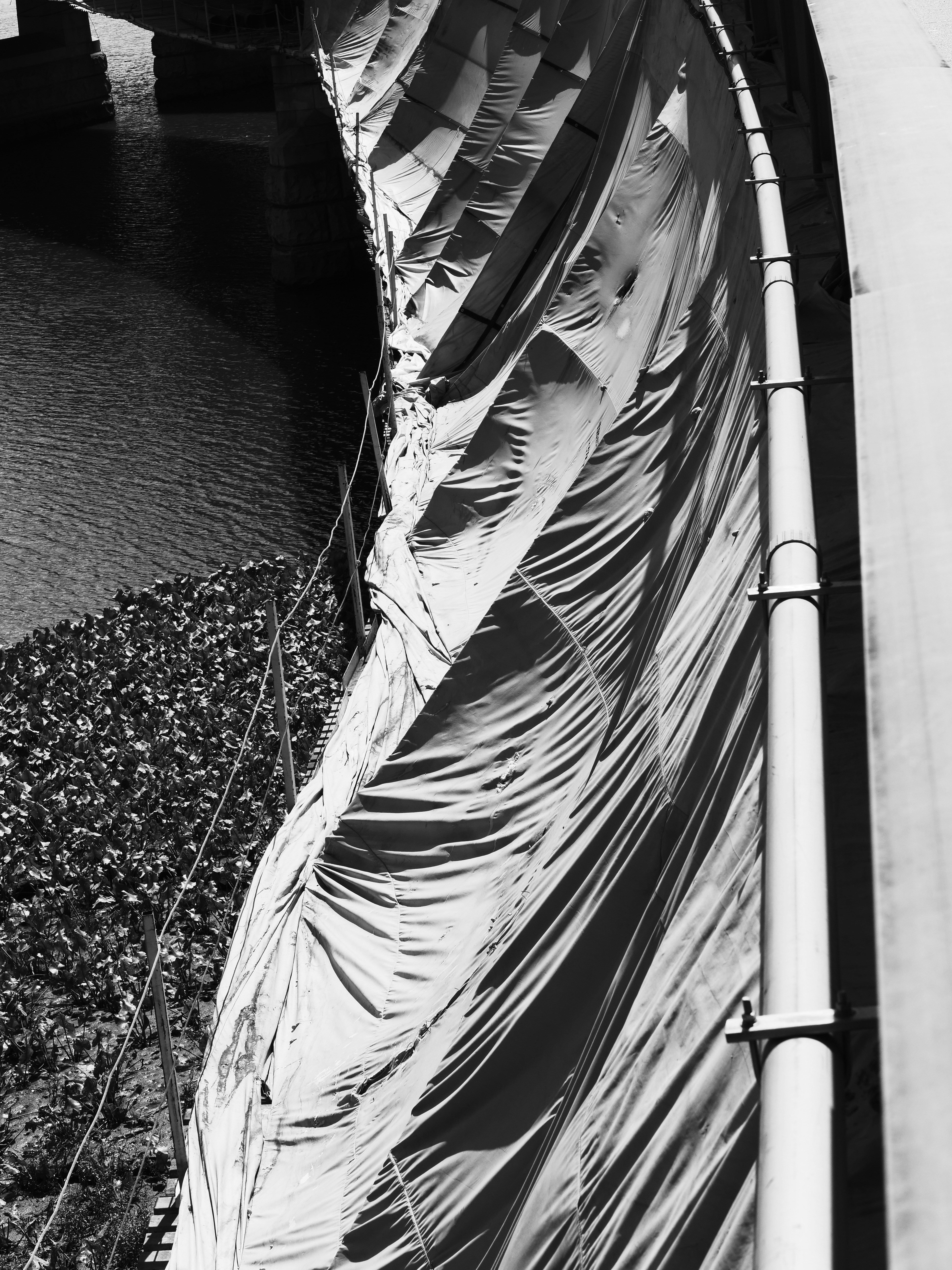 Taut Fabric and Steel: A Close-Up Study of Architectural Sheathing