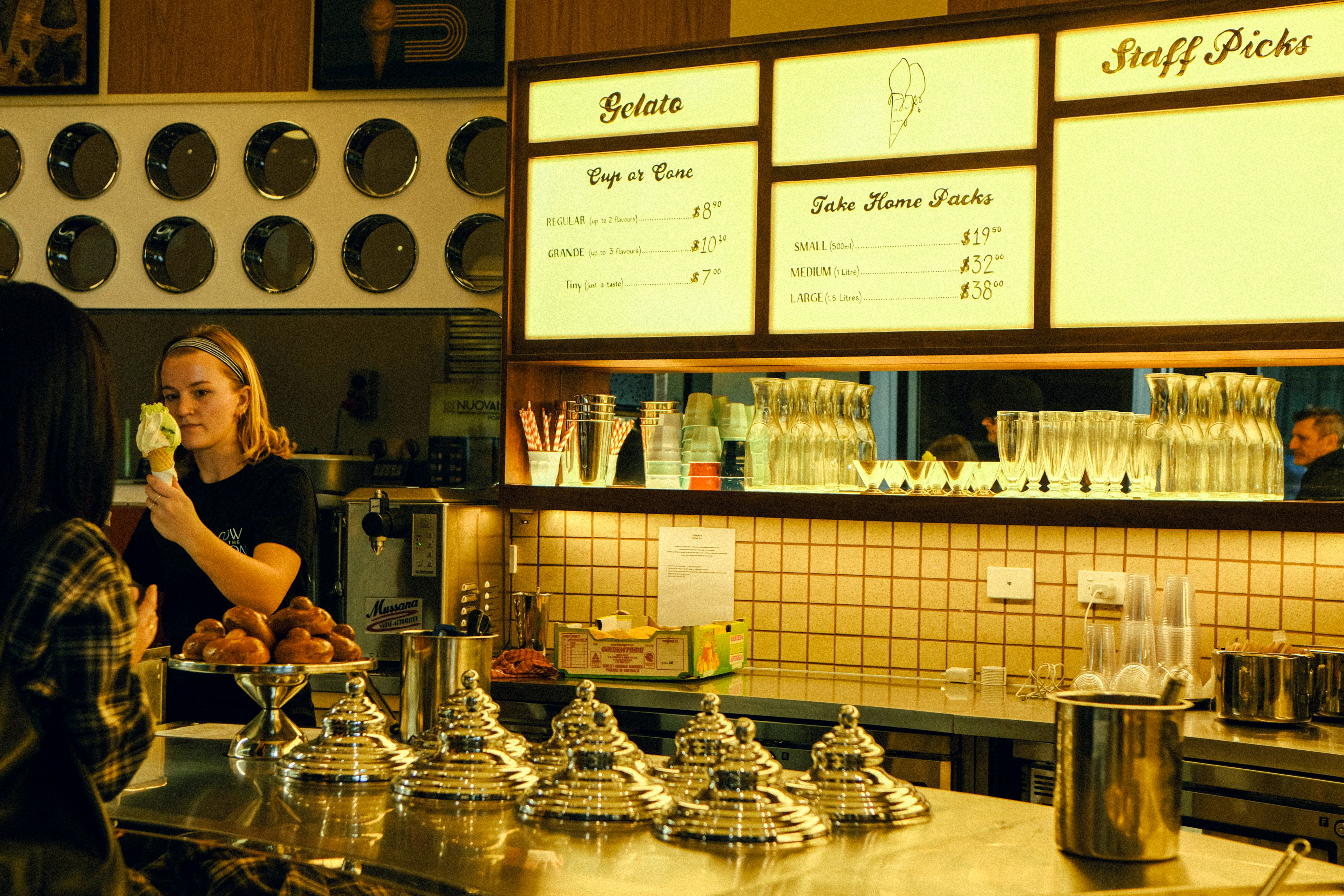 Cream Swirl at Diner Counter: A Quiet Moment in the Spotlight