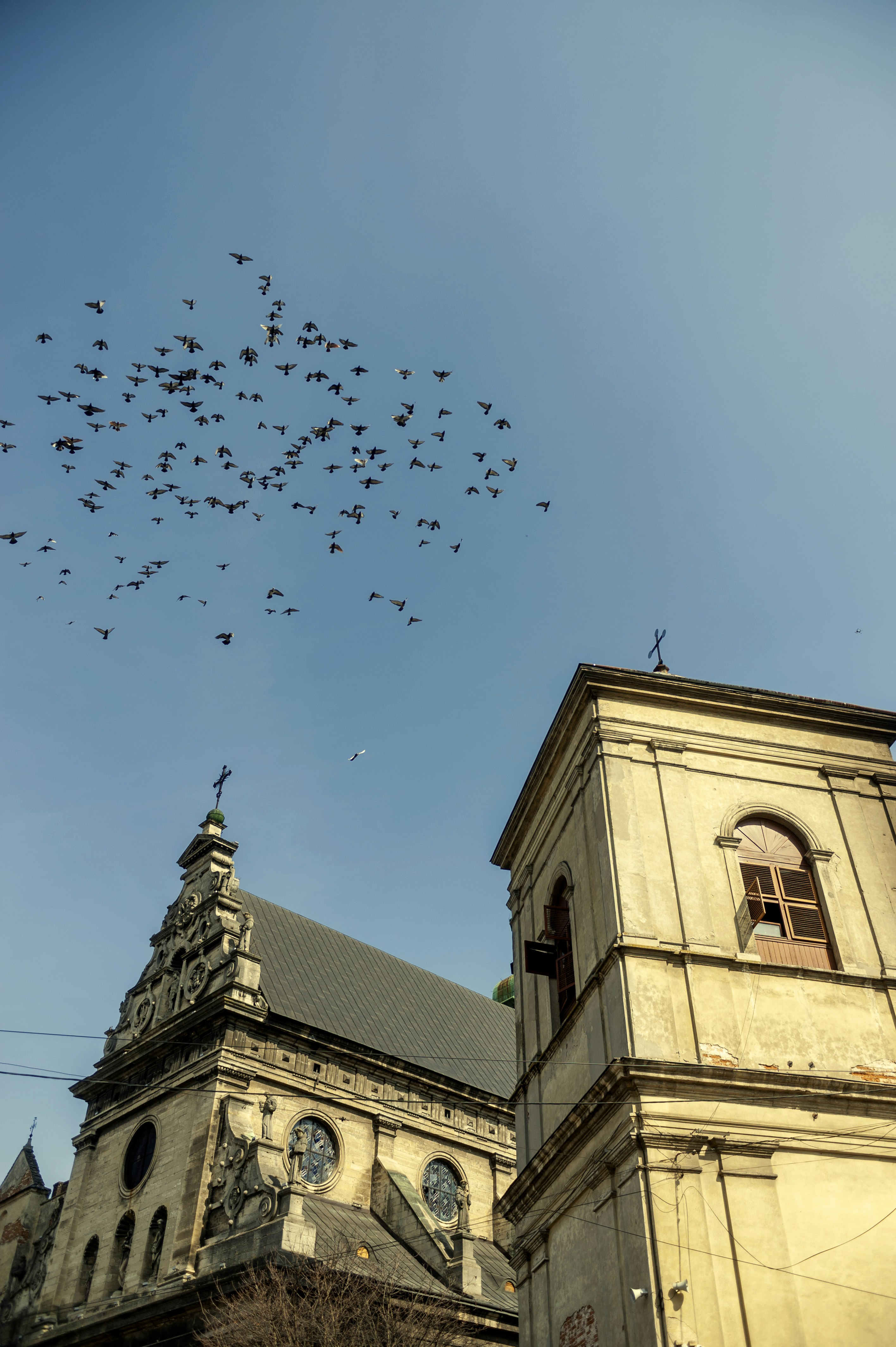 Clockwork Choir Above the Facade