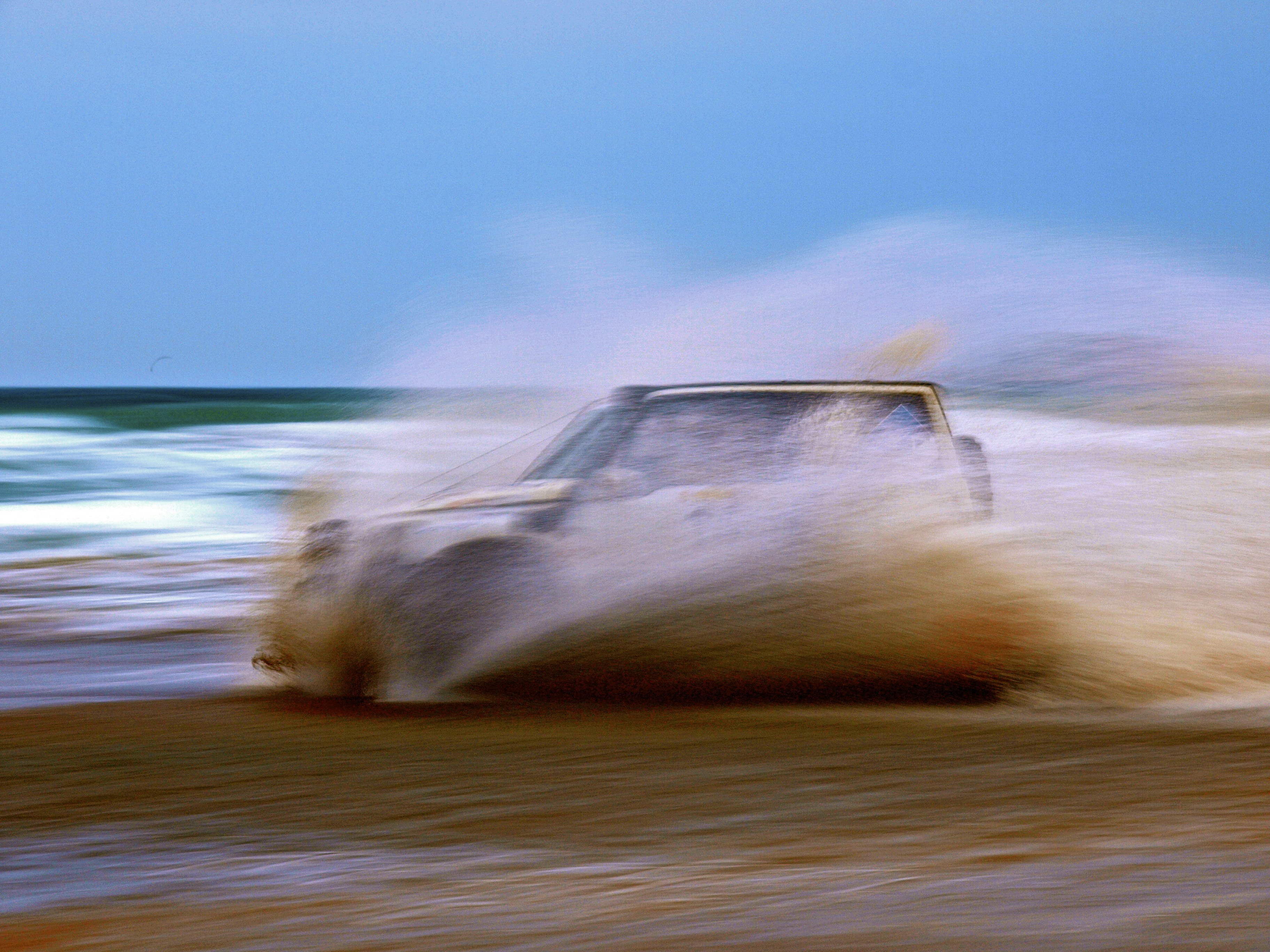 Blurry Borderland: A Beachside Rally in a Sea of Spray