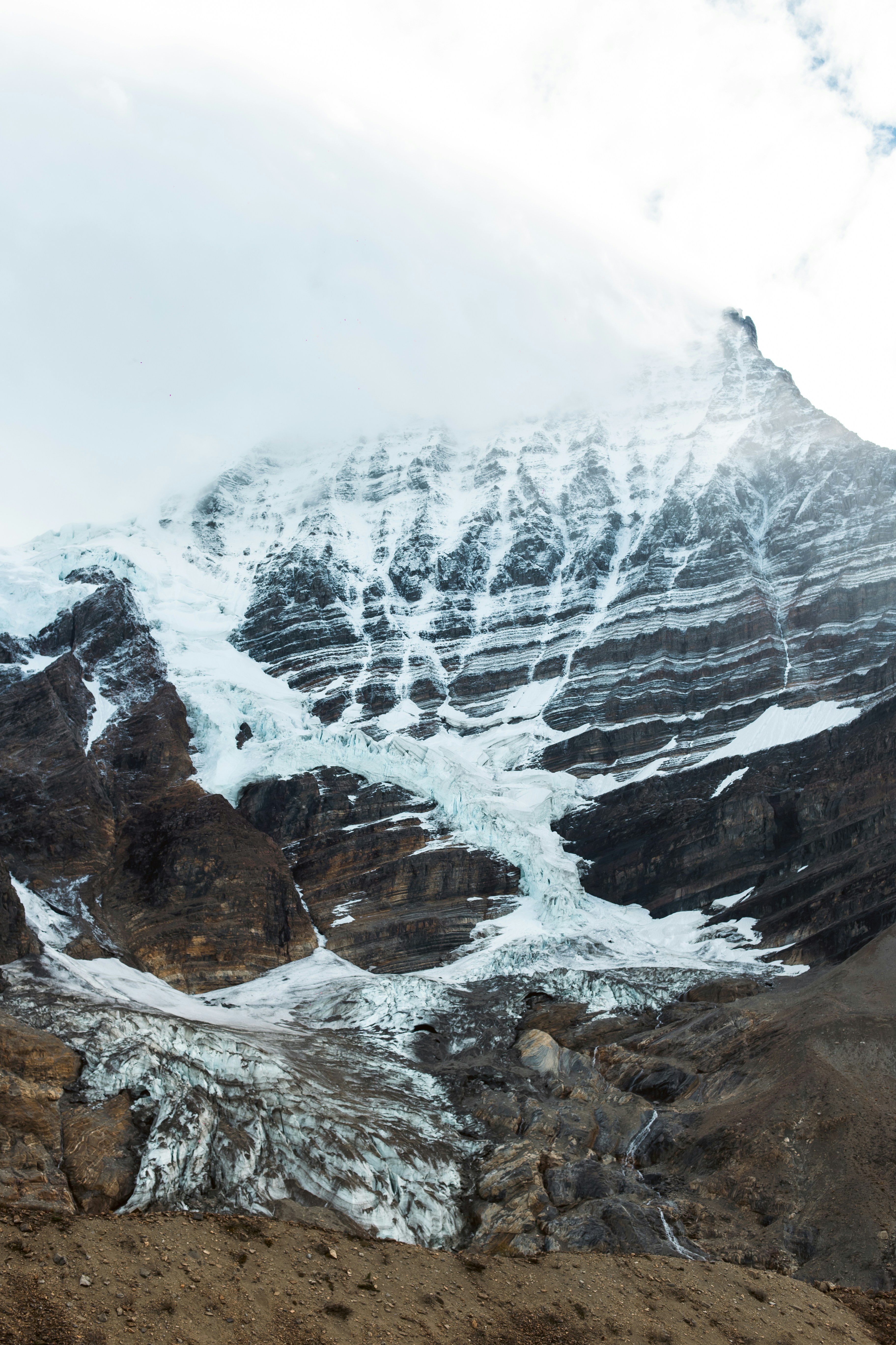 Glacial Face of the Ridge: Snow, Rock, and Sky Converge