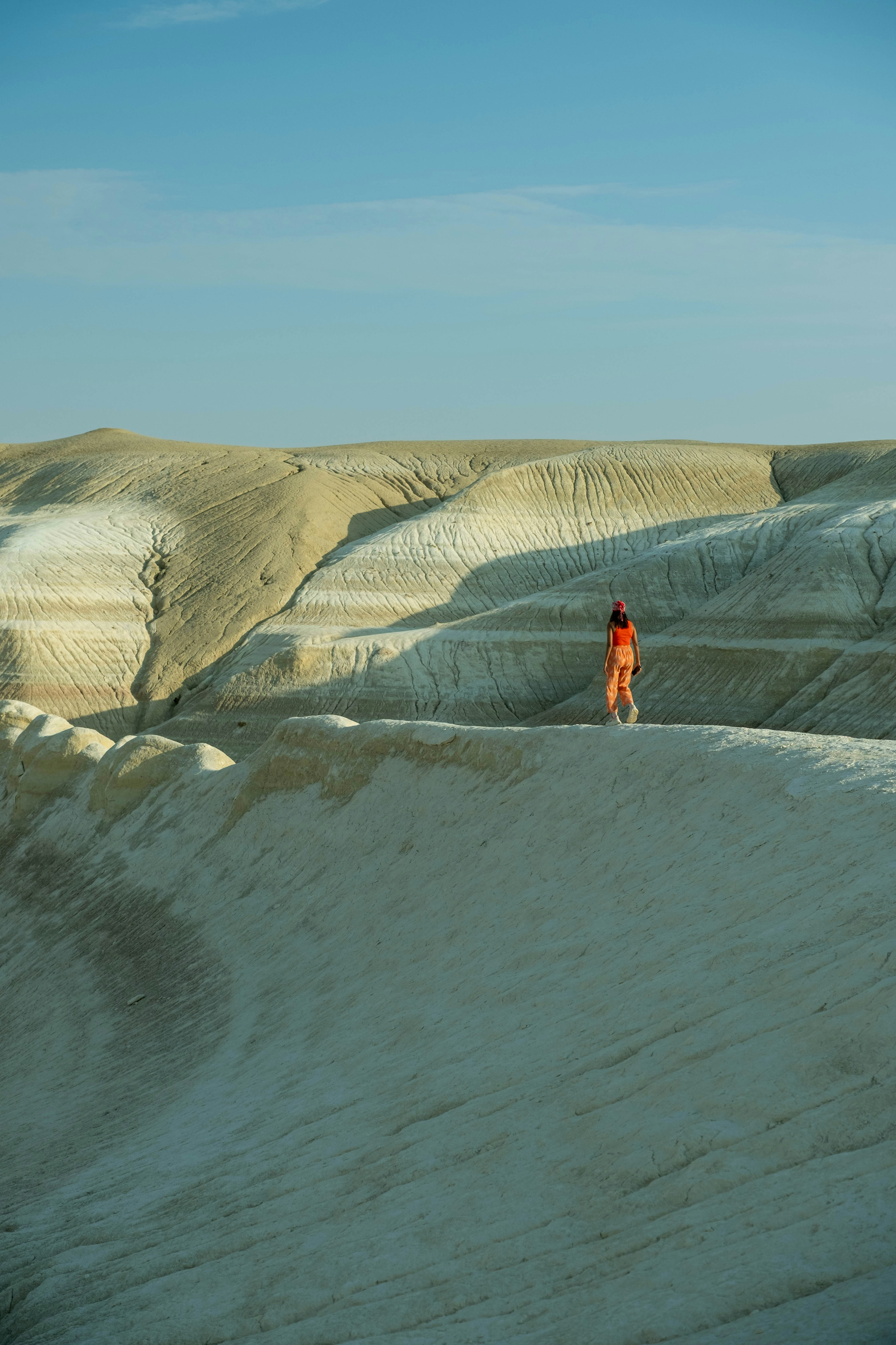 Desert Wanderer Across Moonlit Ridges