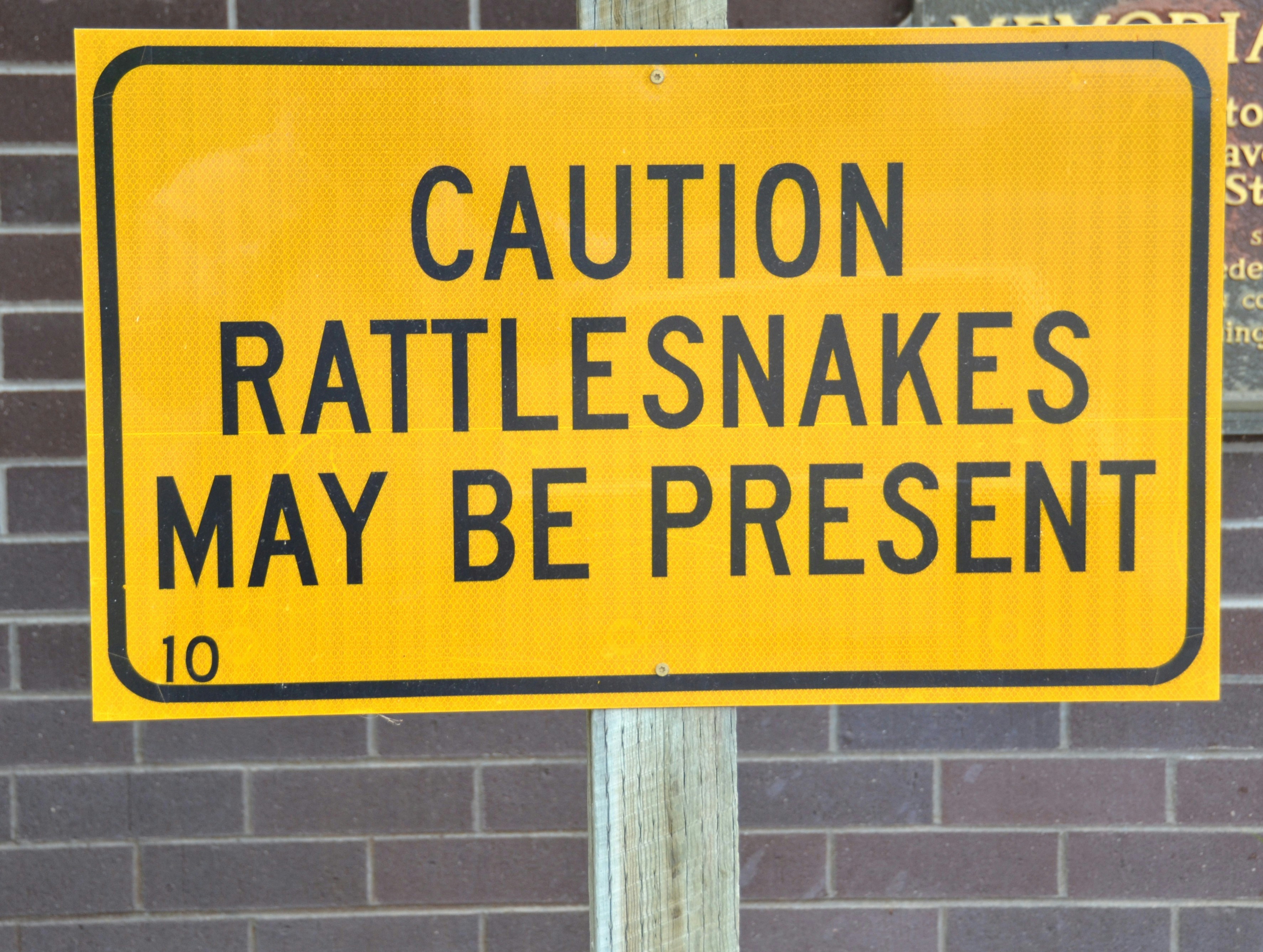 Caution Sign: Rattlesnakes May Be Present