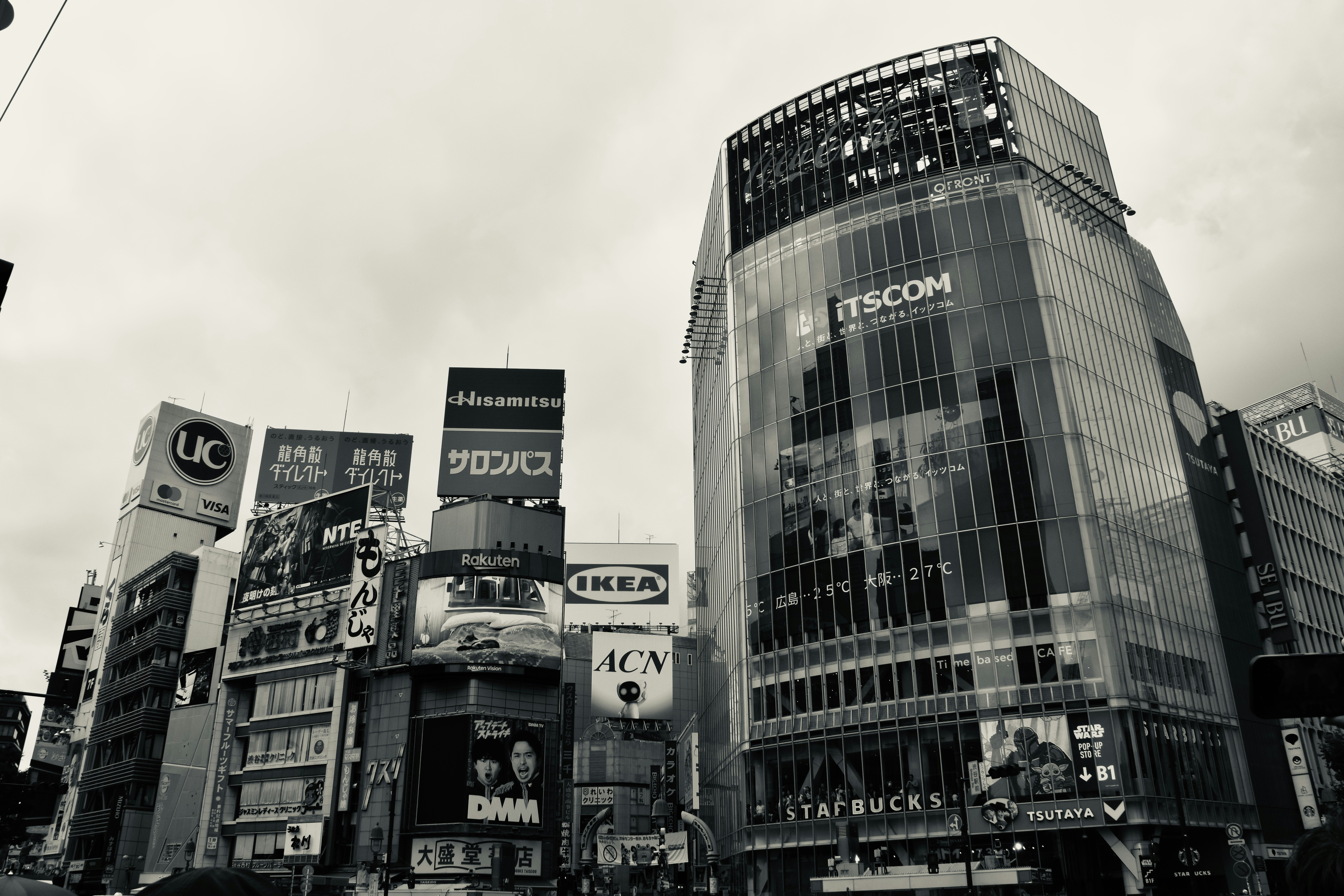 Neon Forest: A Monochrome Street in Tokyo's Clockwork City