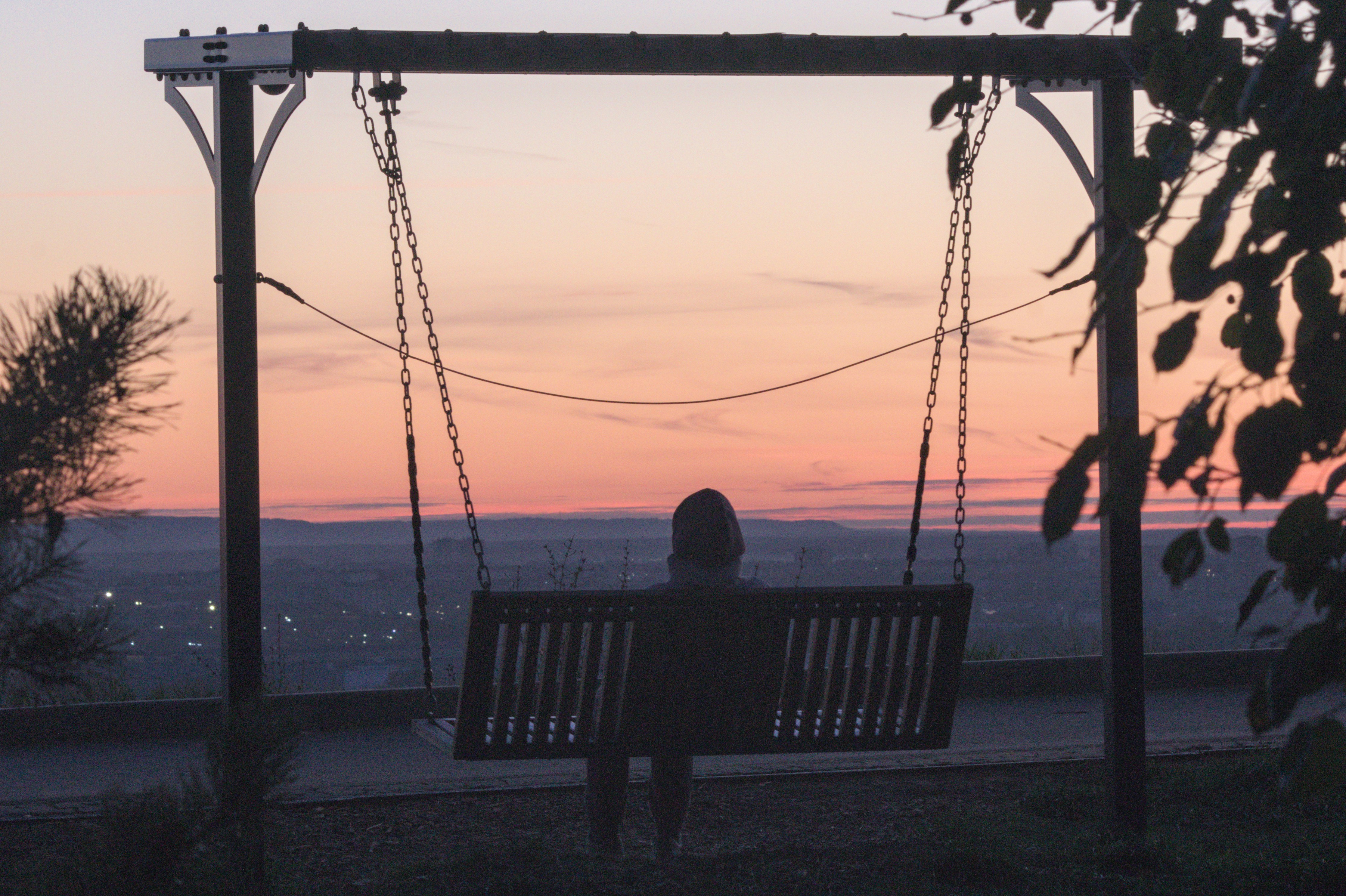 Sunset Silence on the Swing