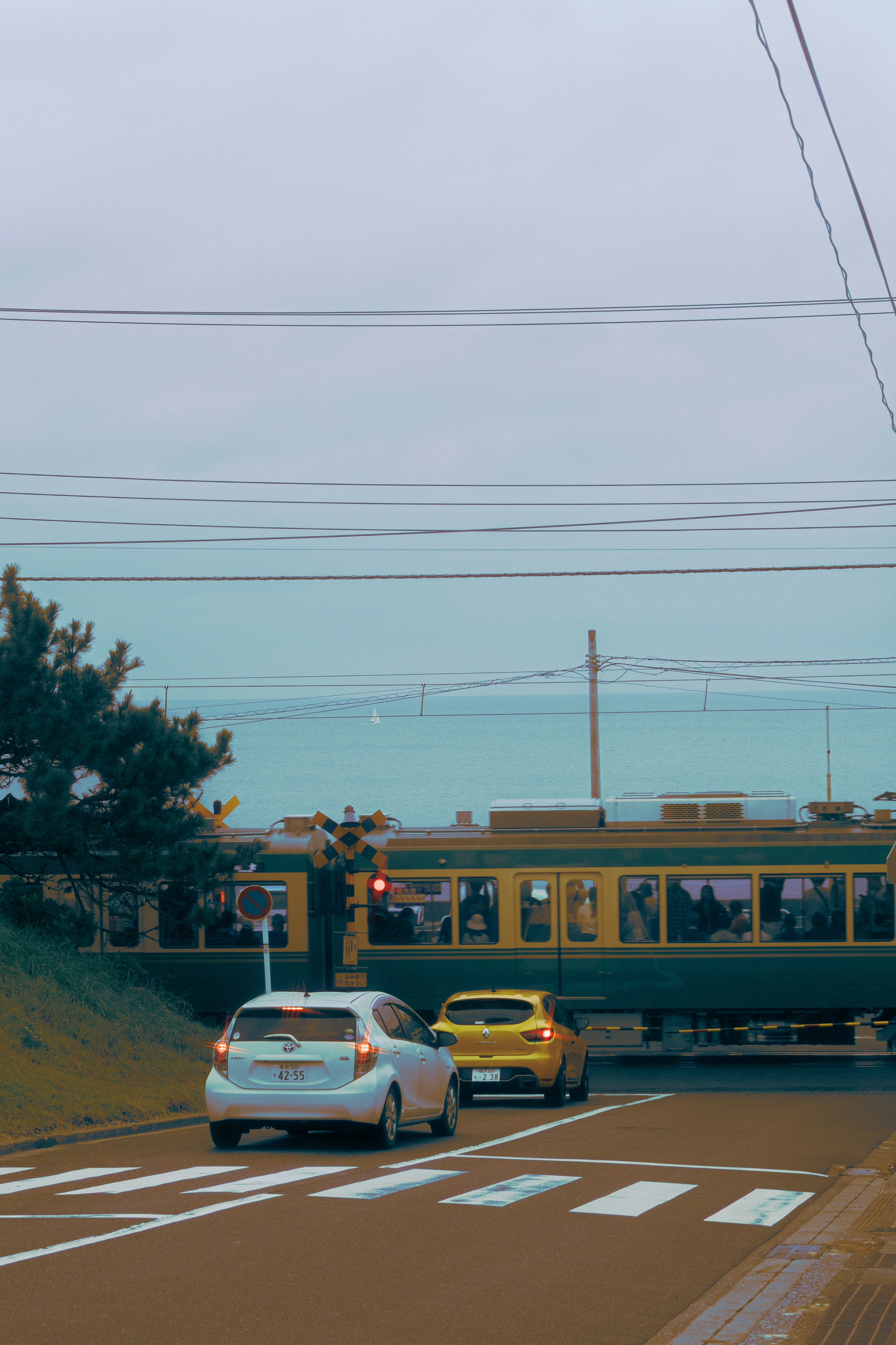 Crossing at the Coastal Rail Crossing