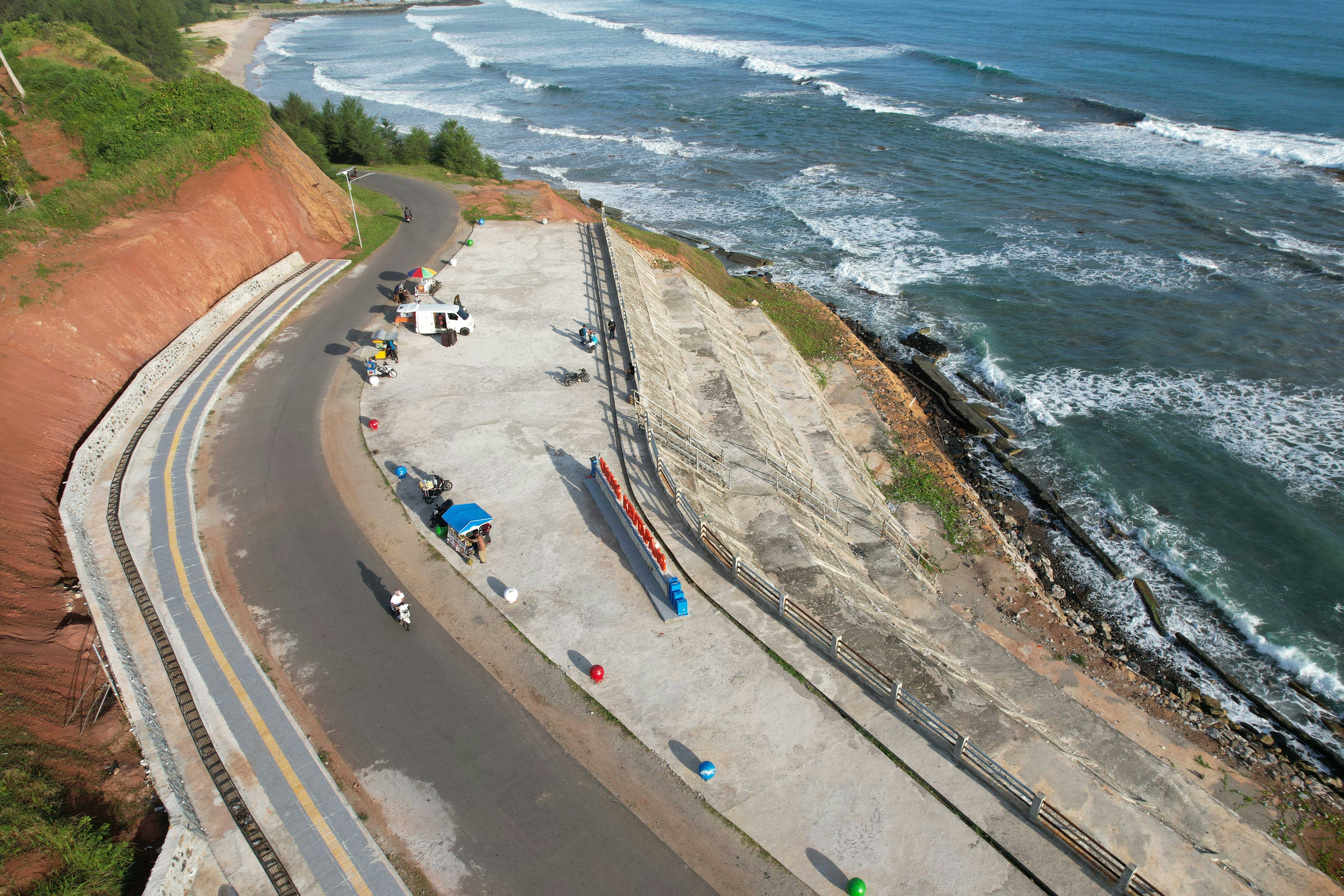 Coastal Curve: A Drone’s Eye on a Seaside Climb