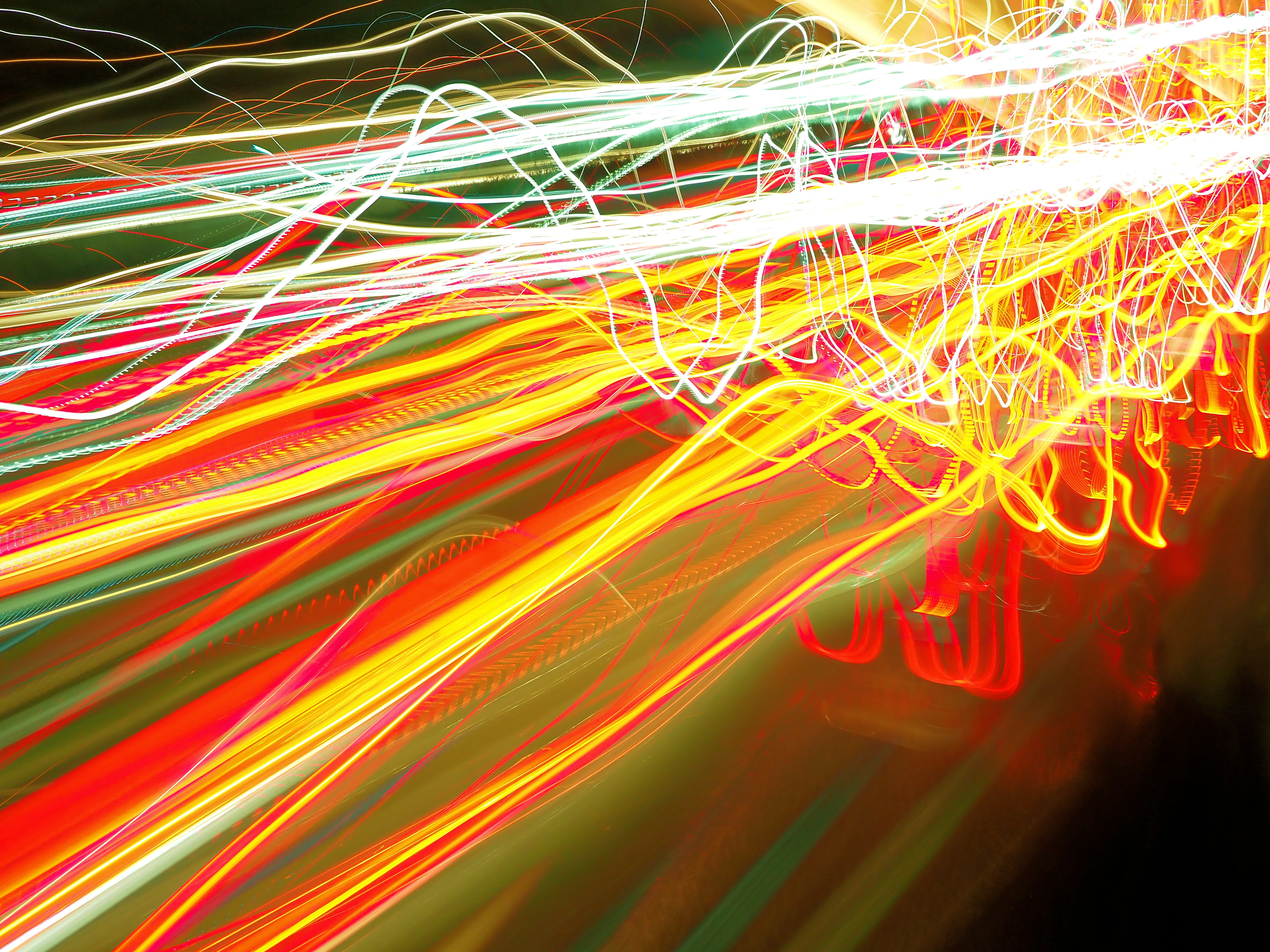 Car Lights seen from a Flixbus seat in speed
