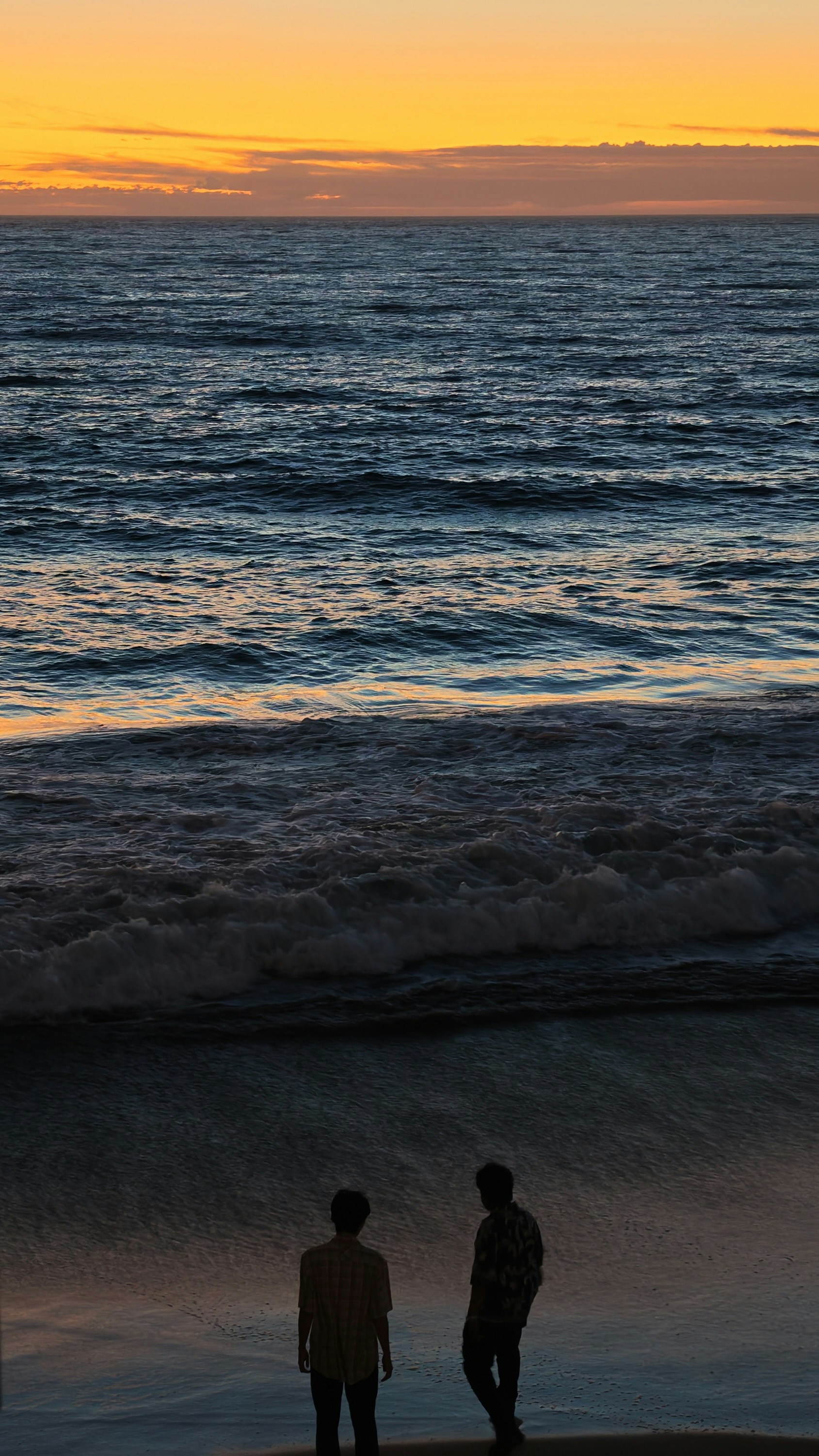 Dusk on the Shore: silhouettes at the edge of the sea