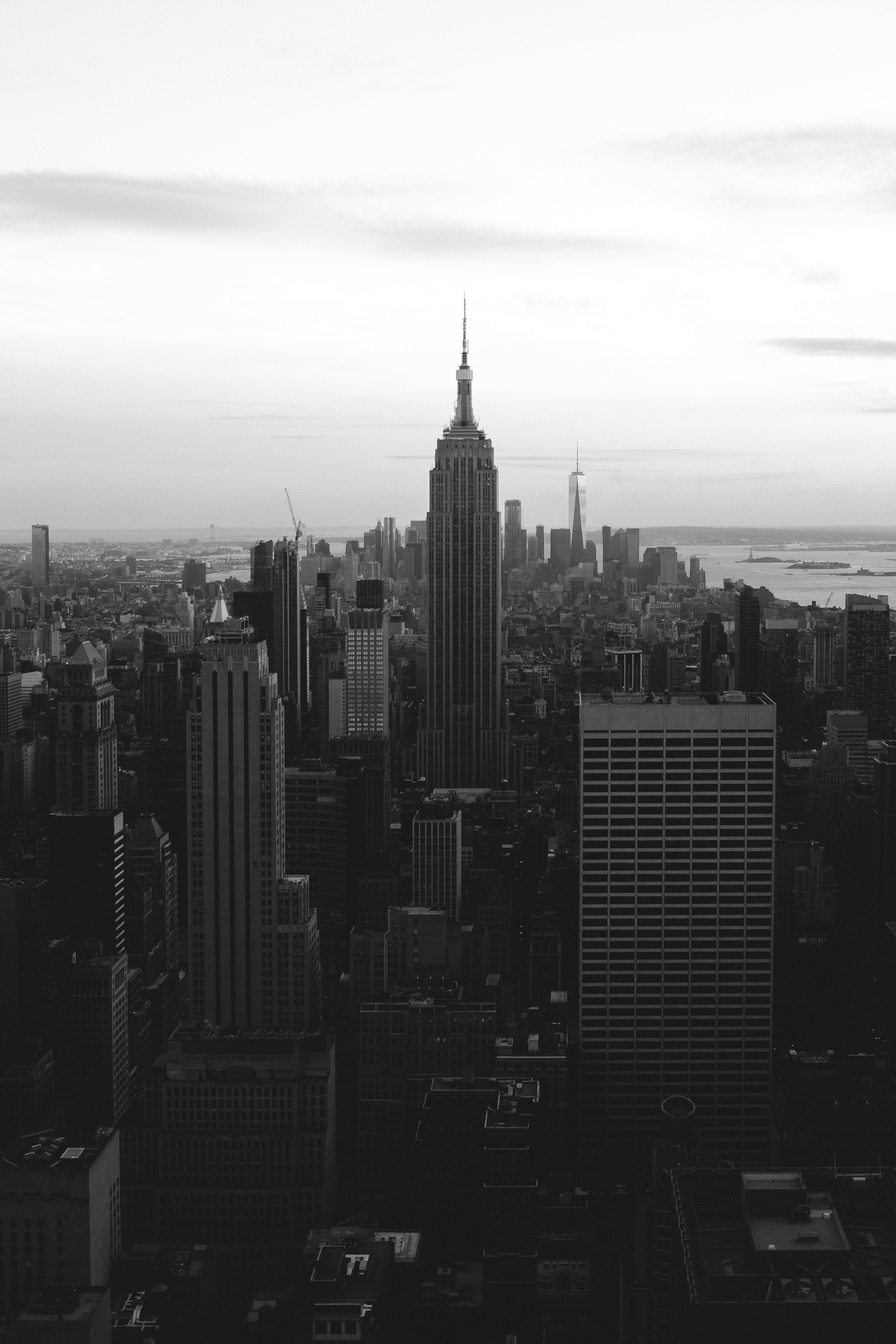 Midtown Sentinel: Empire State in Twilight Grayscale
