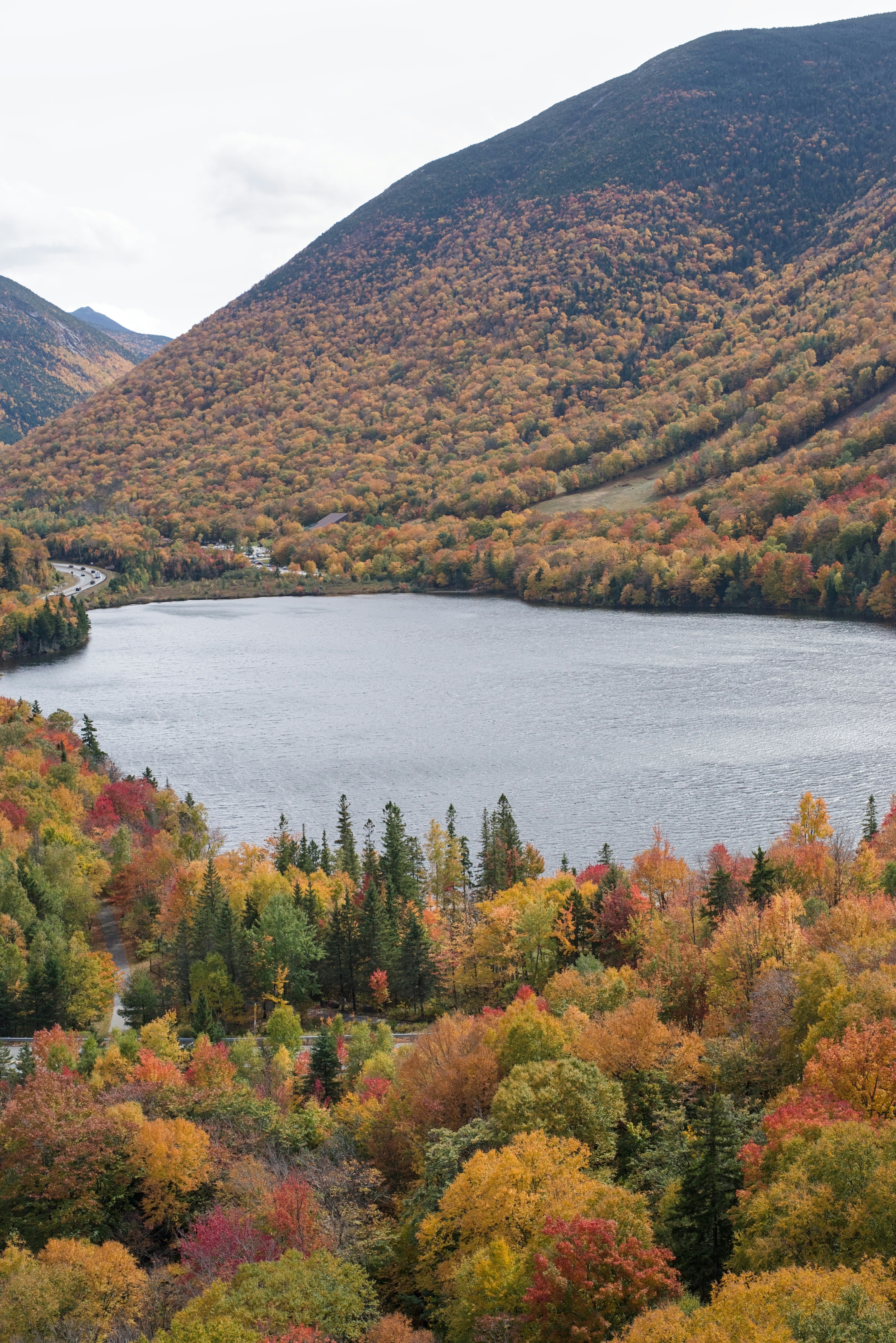Autumn River Bend: A Quilt of Fall Colors Reflecting in Calm Waters