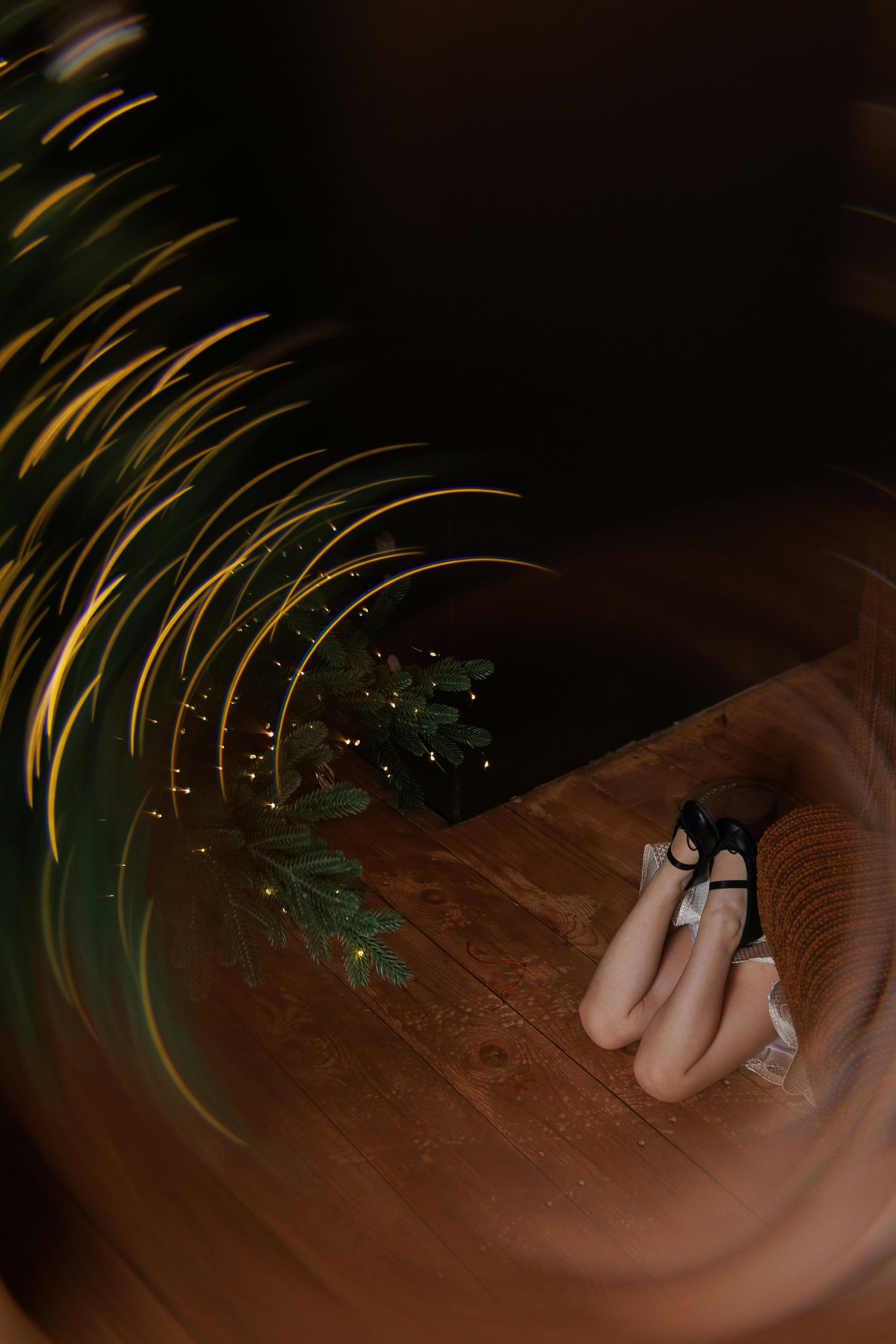 Spiraling Lights Over a Hidden Figure
