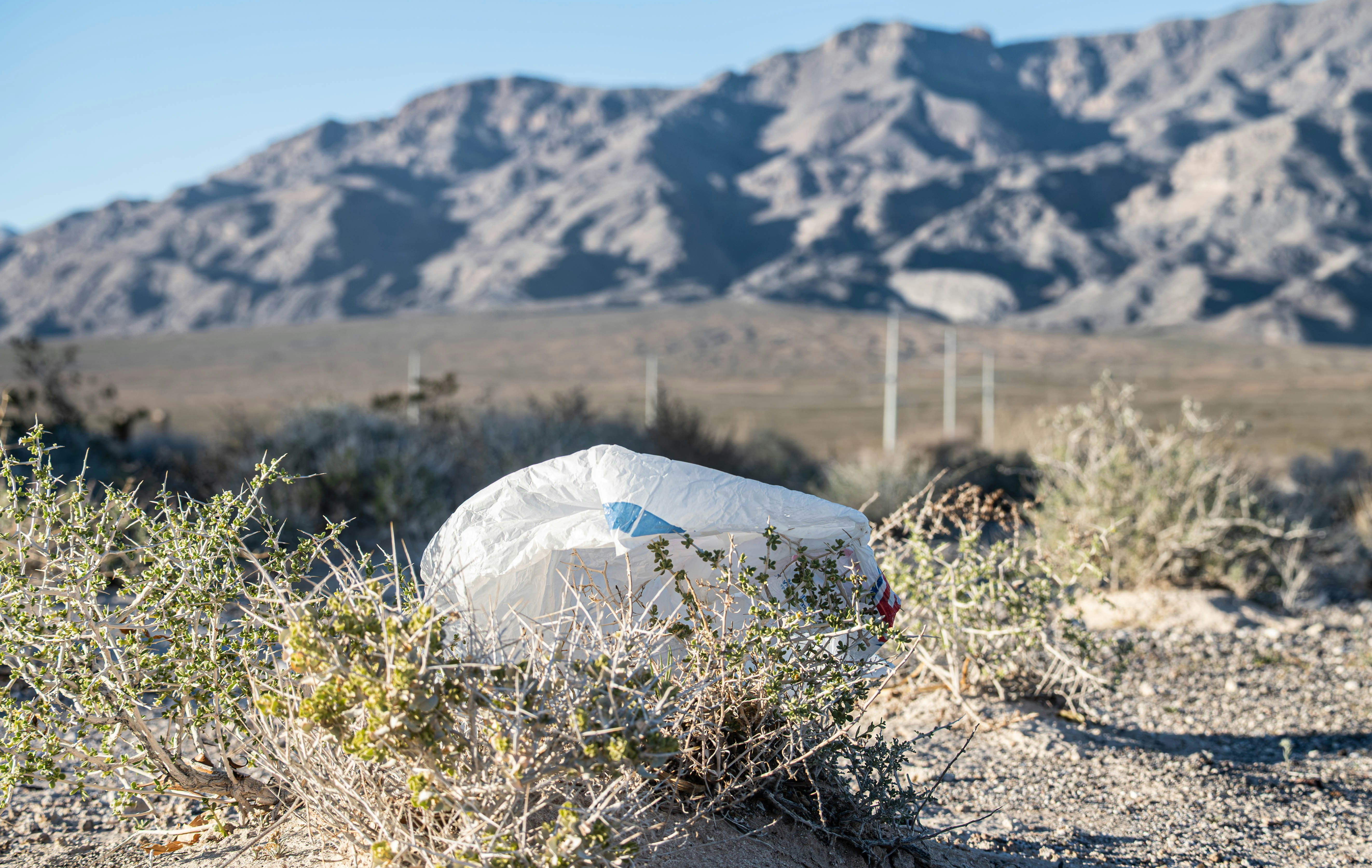 Desert Tent at Distant Mountain Rim