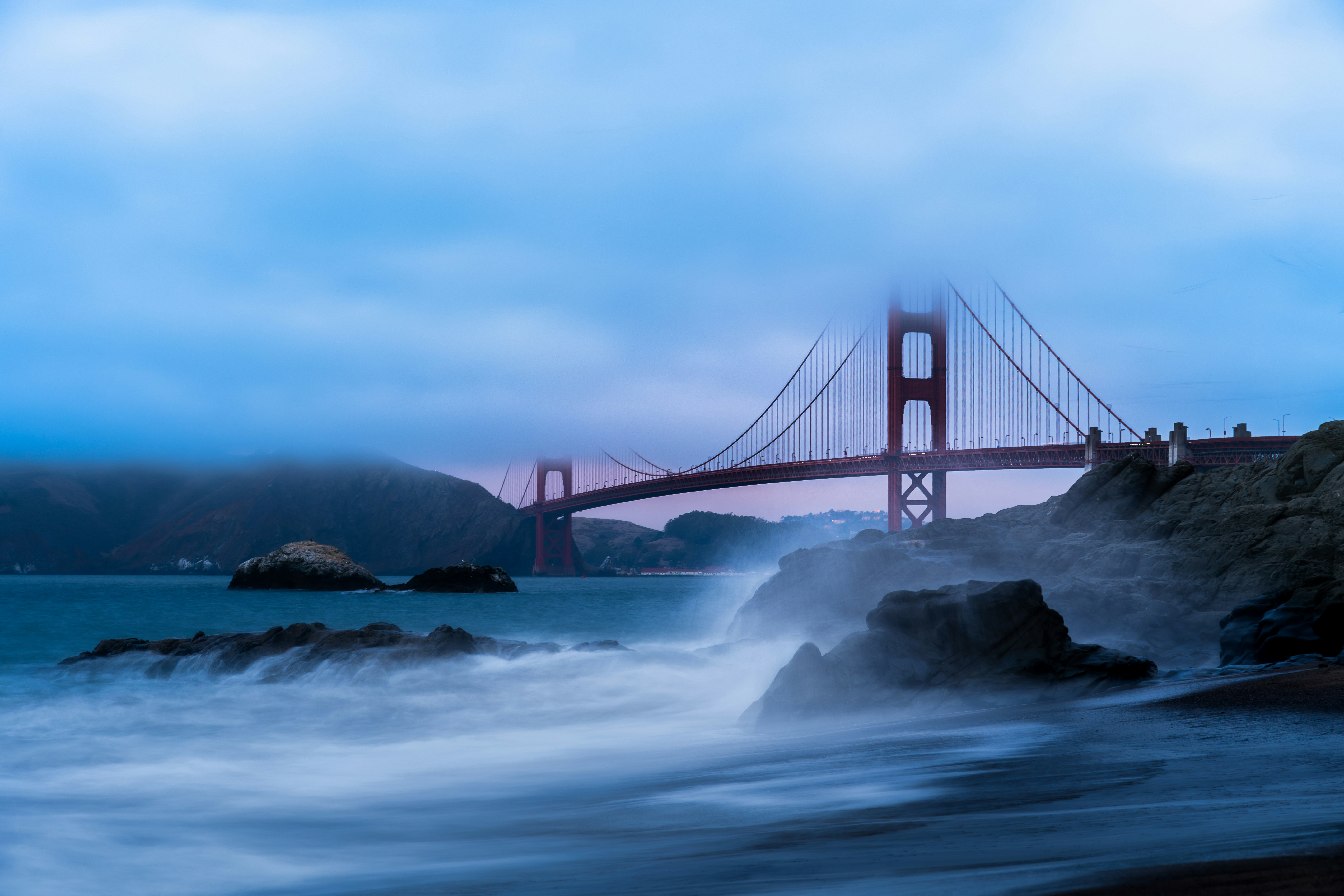 Mist over the Golden Gate: A Quiet Blue Hour by the Bay