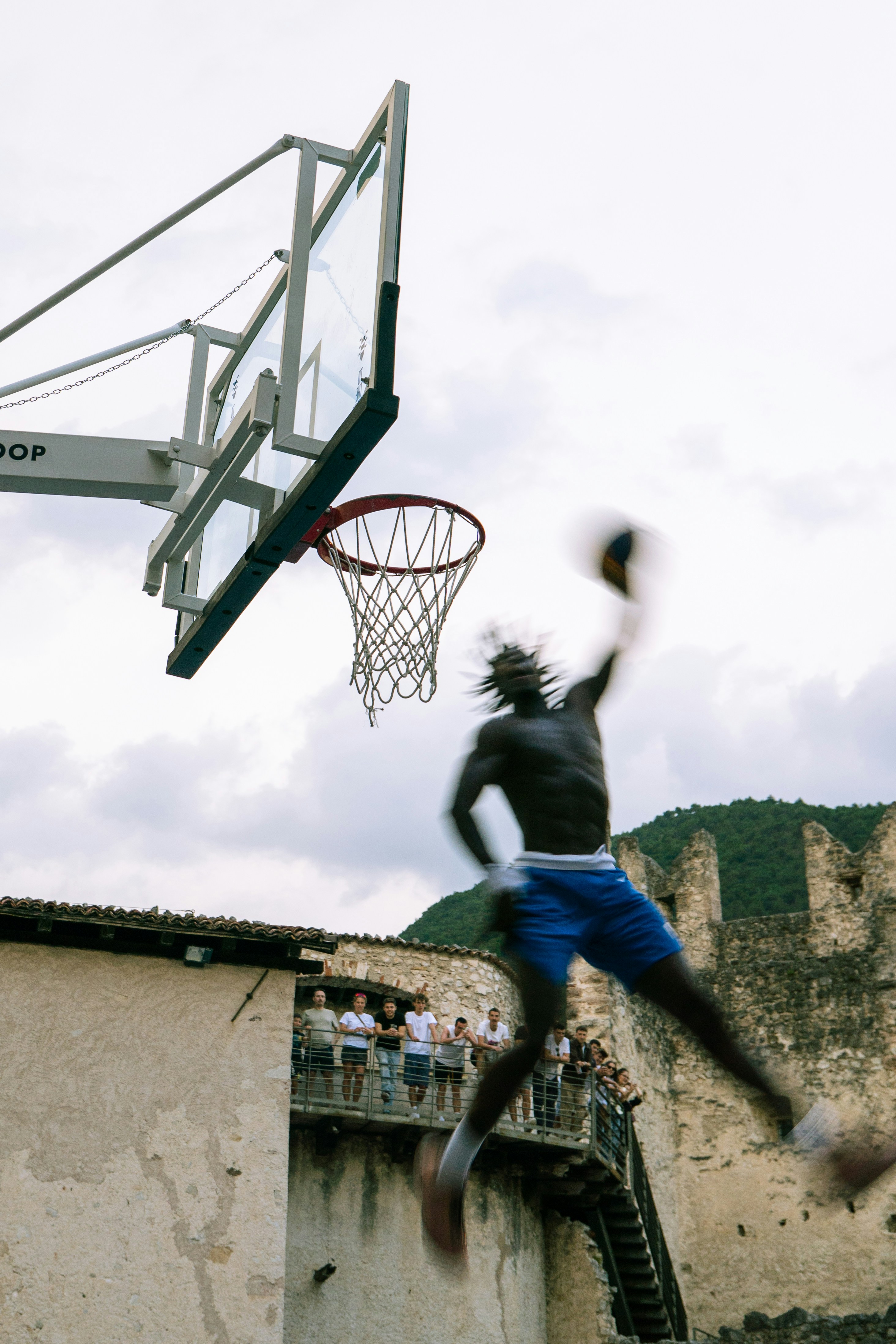 Midair Dunk at a Historic Court