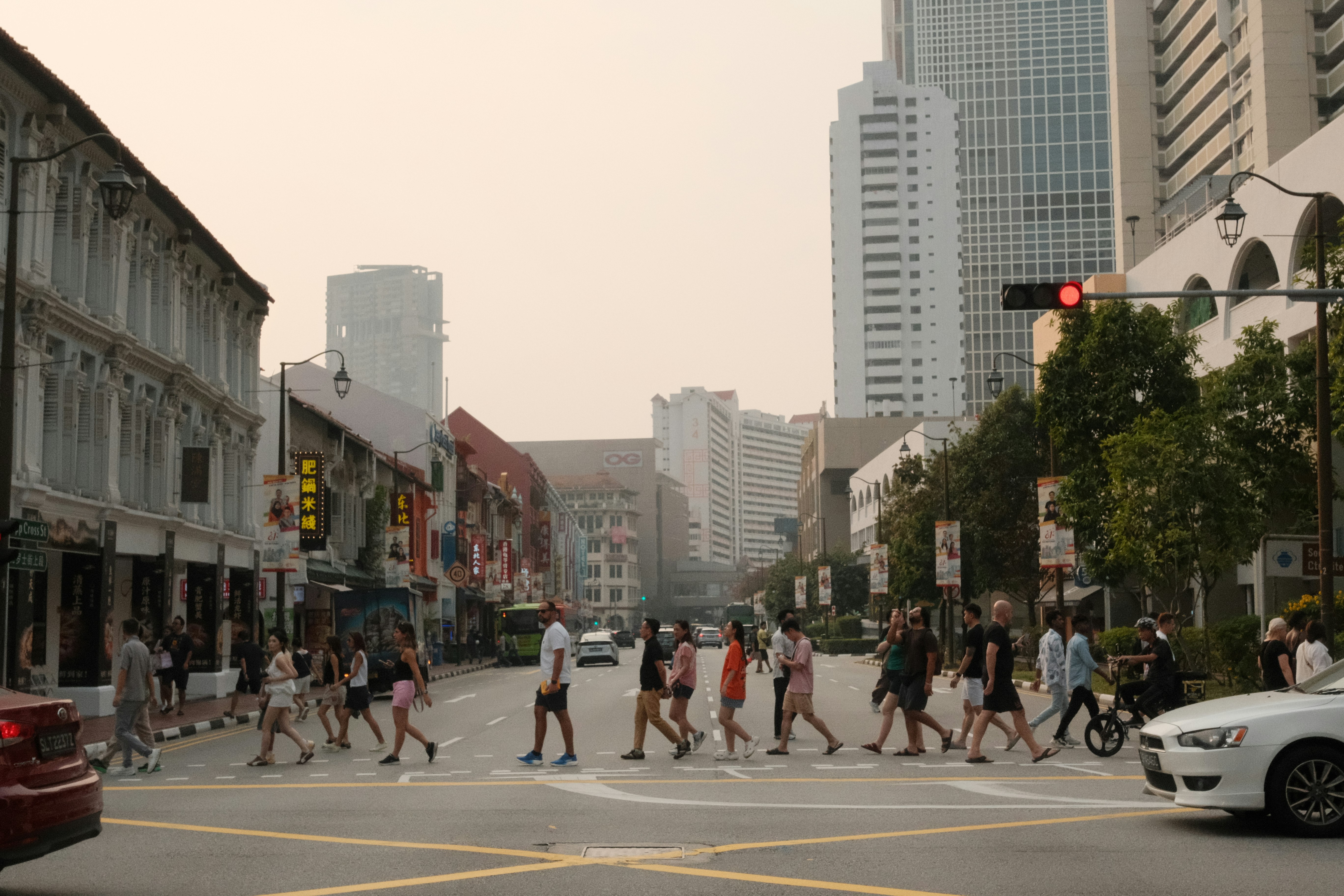 Crosswalk Chorus: A Daytime Pause on a City Street
