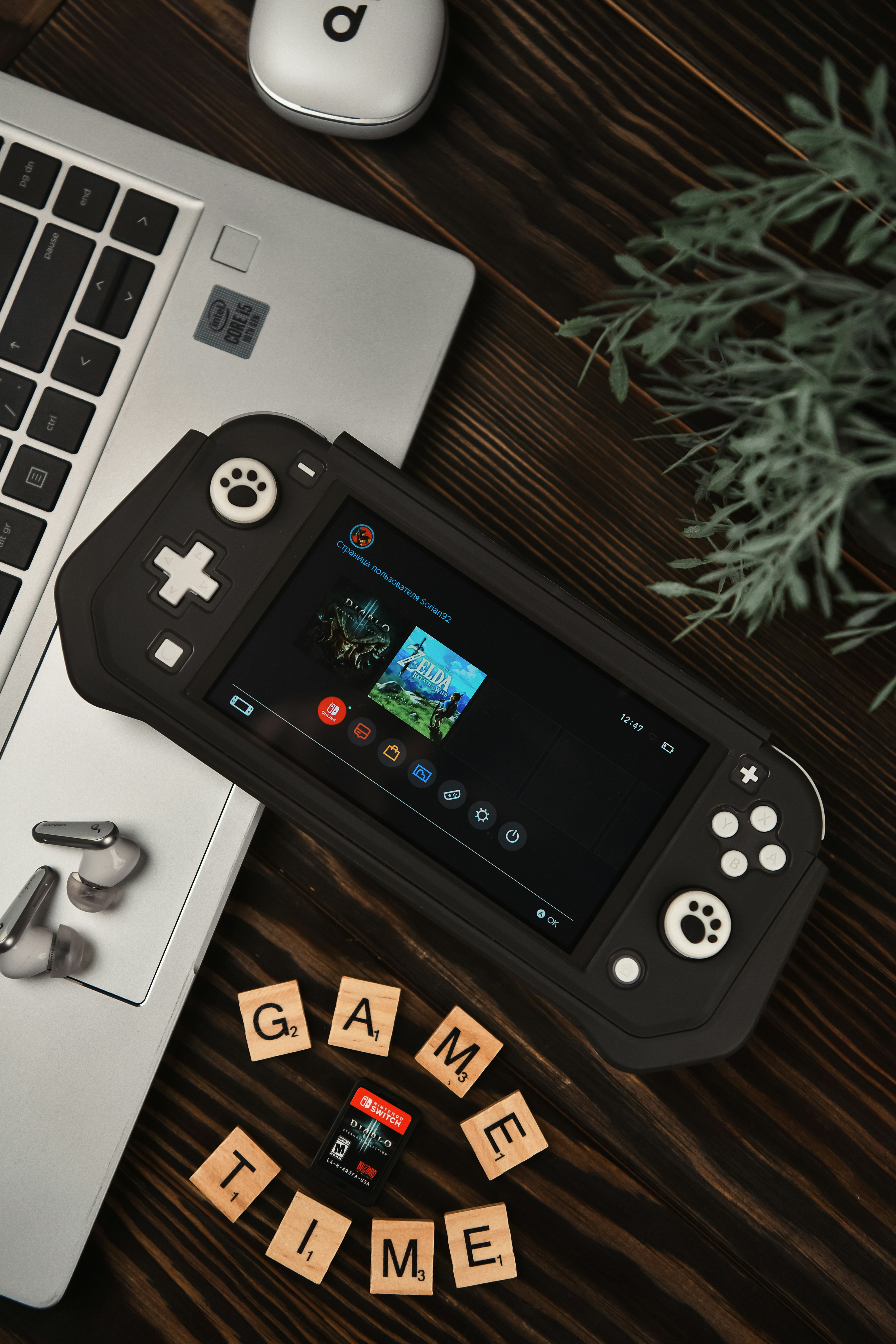 Pocket Arcade on a Wooden Desk