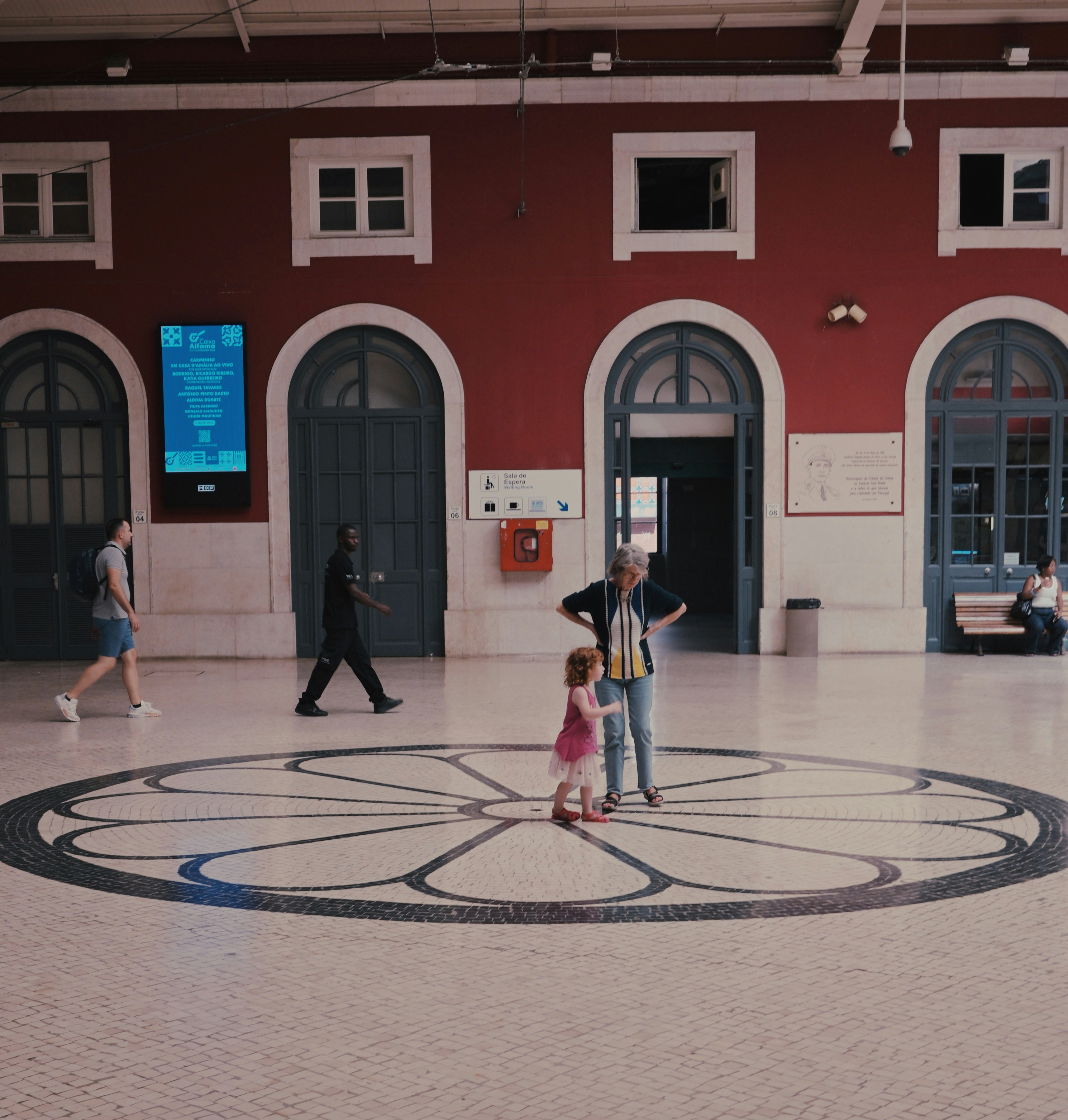 Children at the Geometric Courtyard Mosaic
