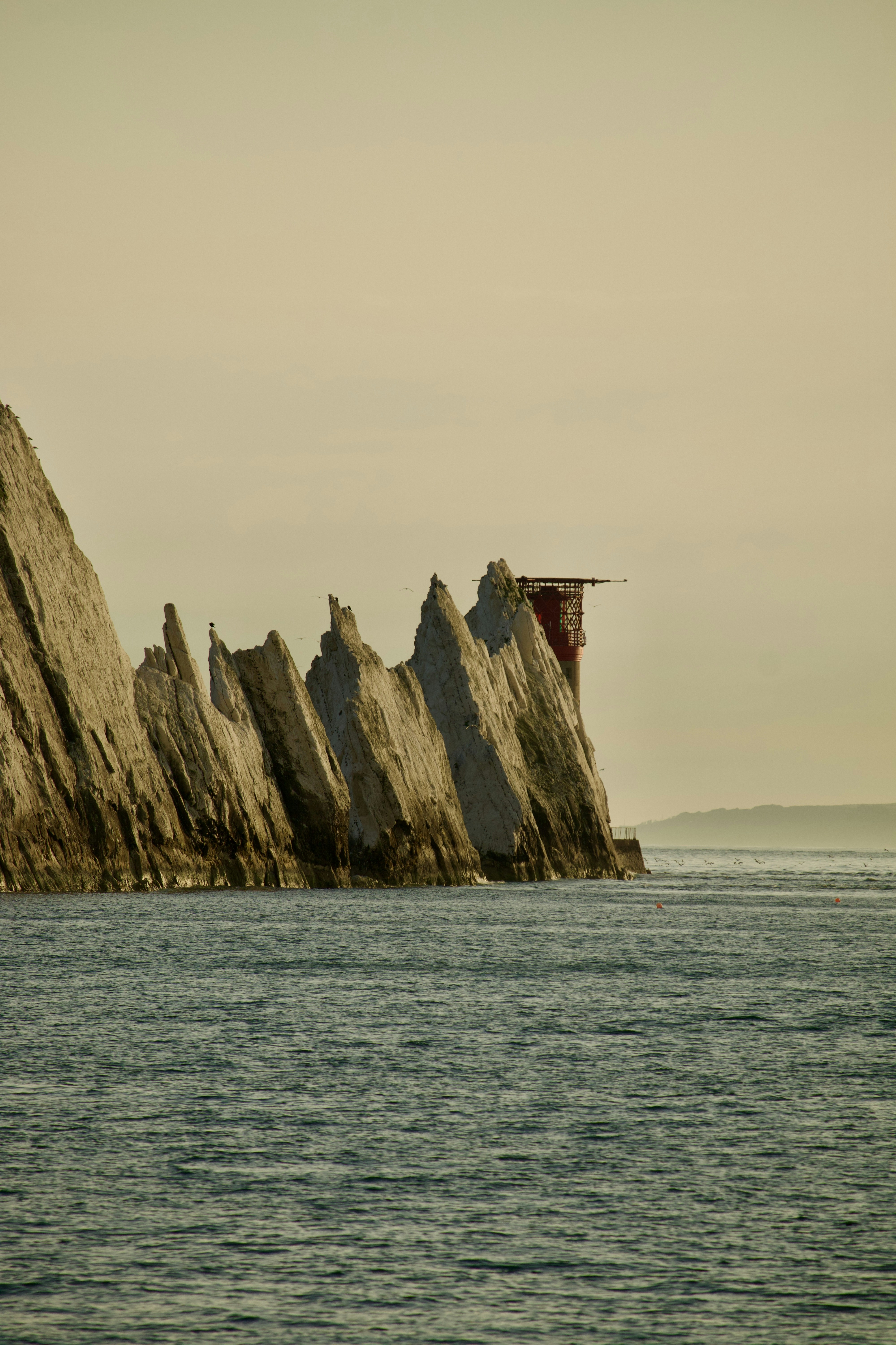 Seawall Sentinels: Jagged Rocks Guard a Quiet Horizon