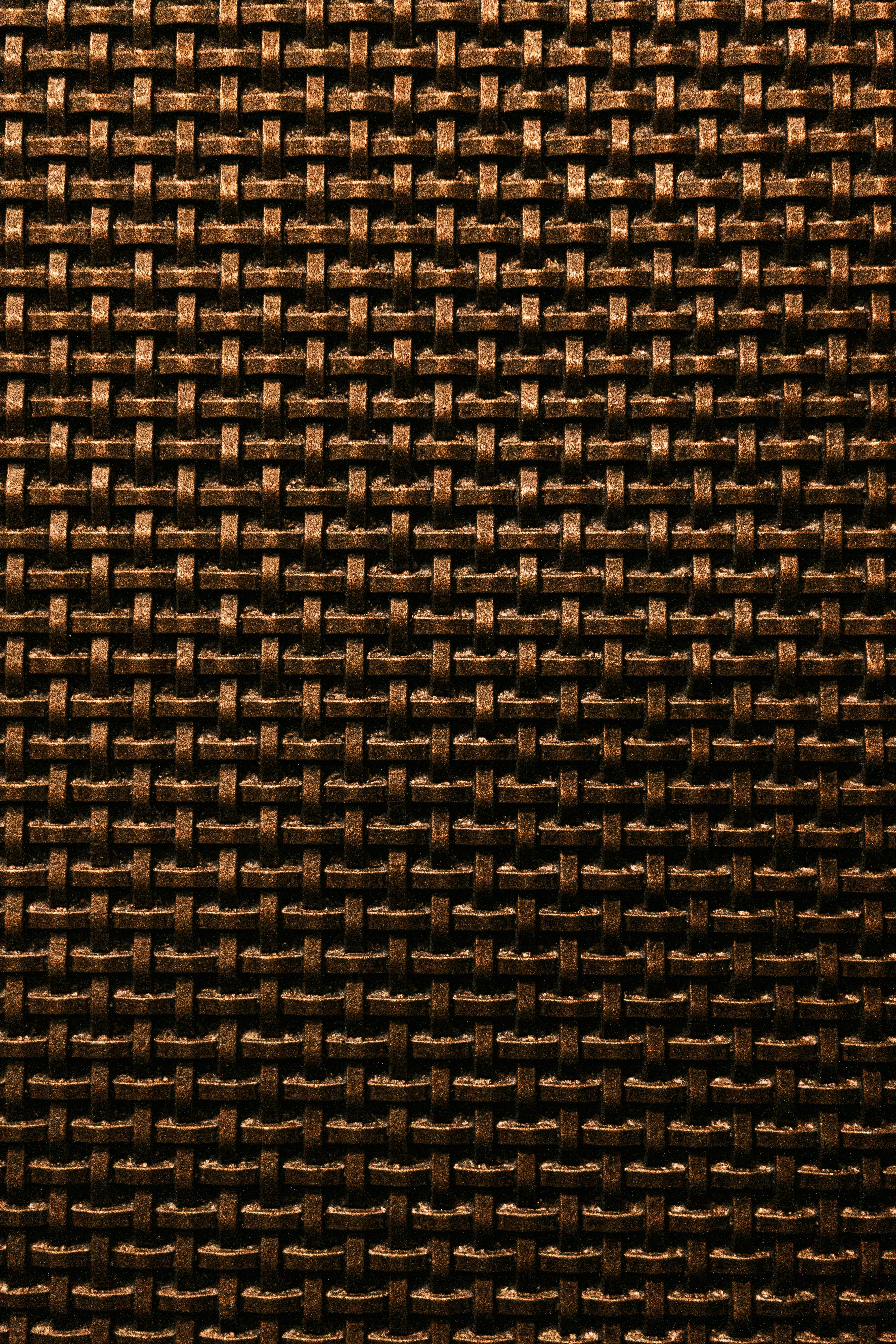 Tangled Threads: Close-Up of a Rich Copper-Weave Texture