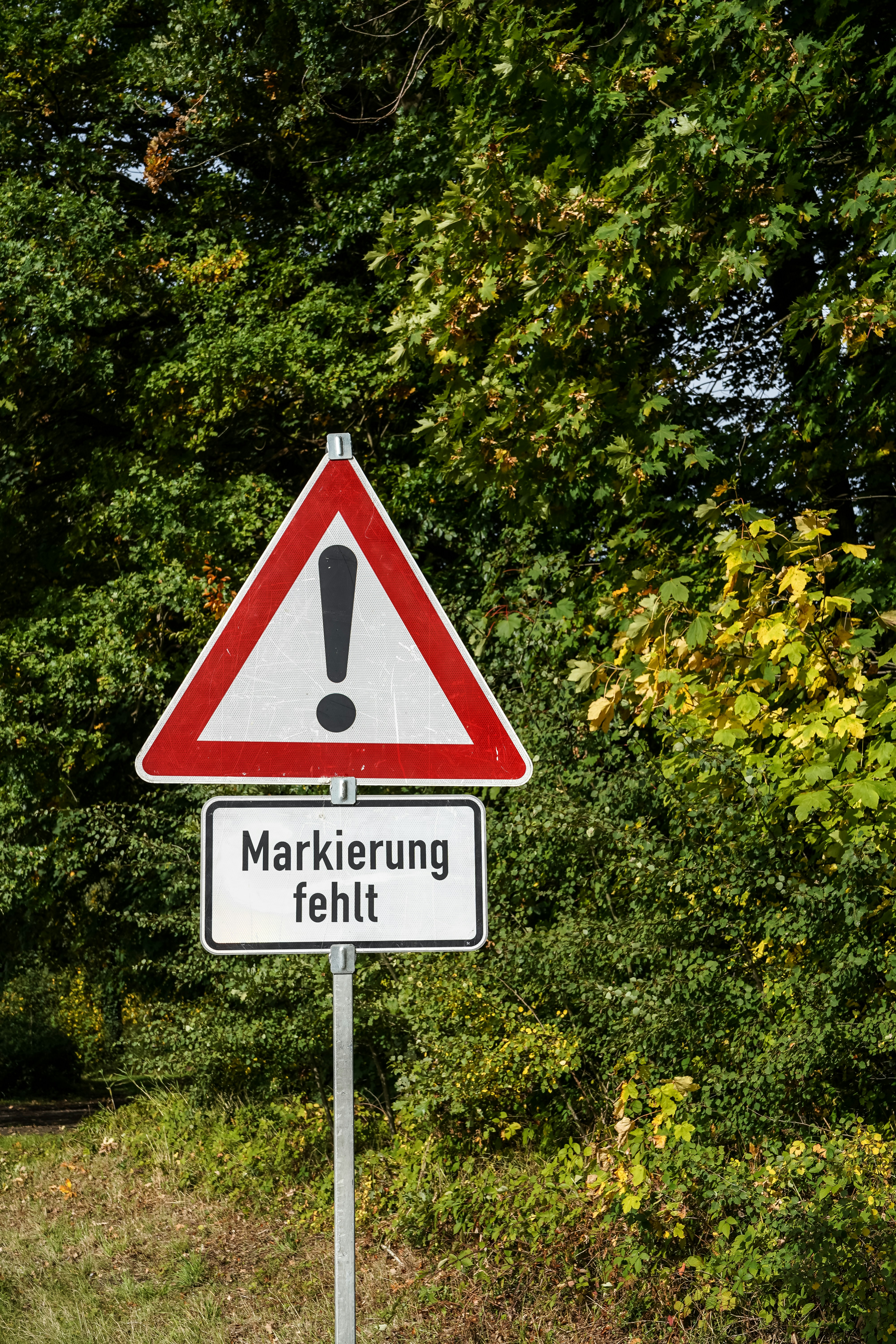 Warning Signs in a Green Corridor