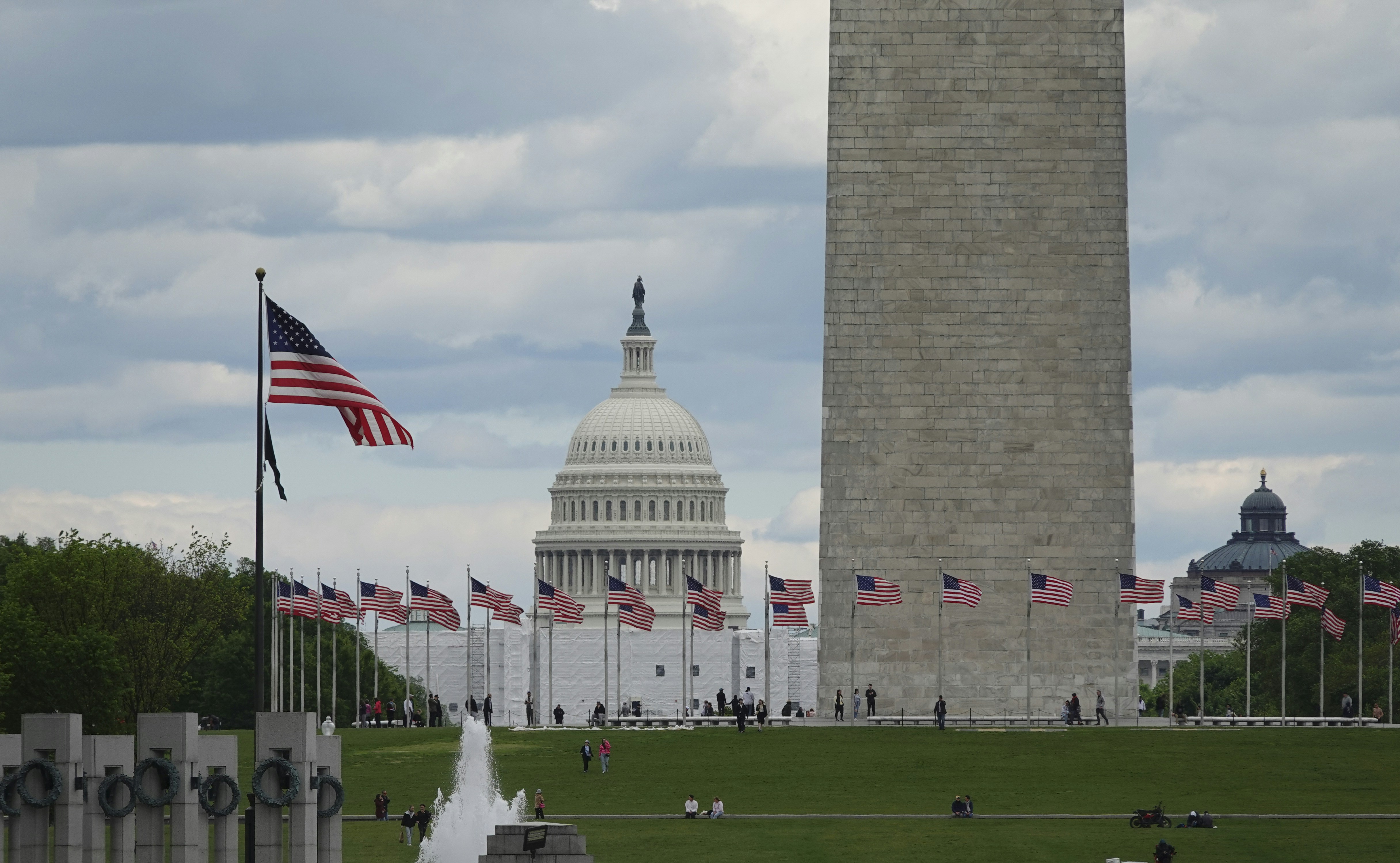 Flag, Column, and Capitol: A Quiet Moment on the Mall