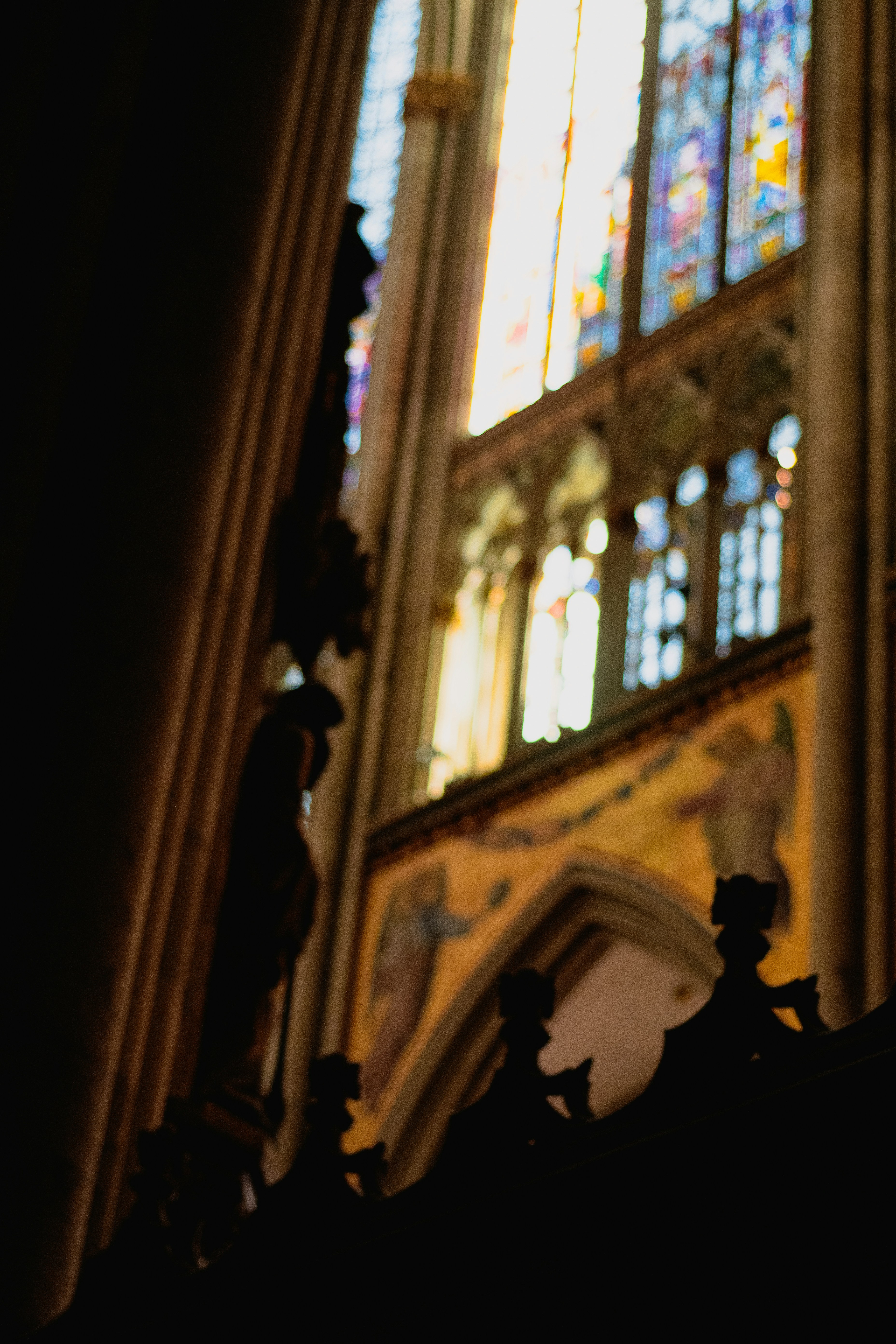 Stained Light Through Gothic Glass