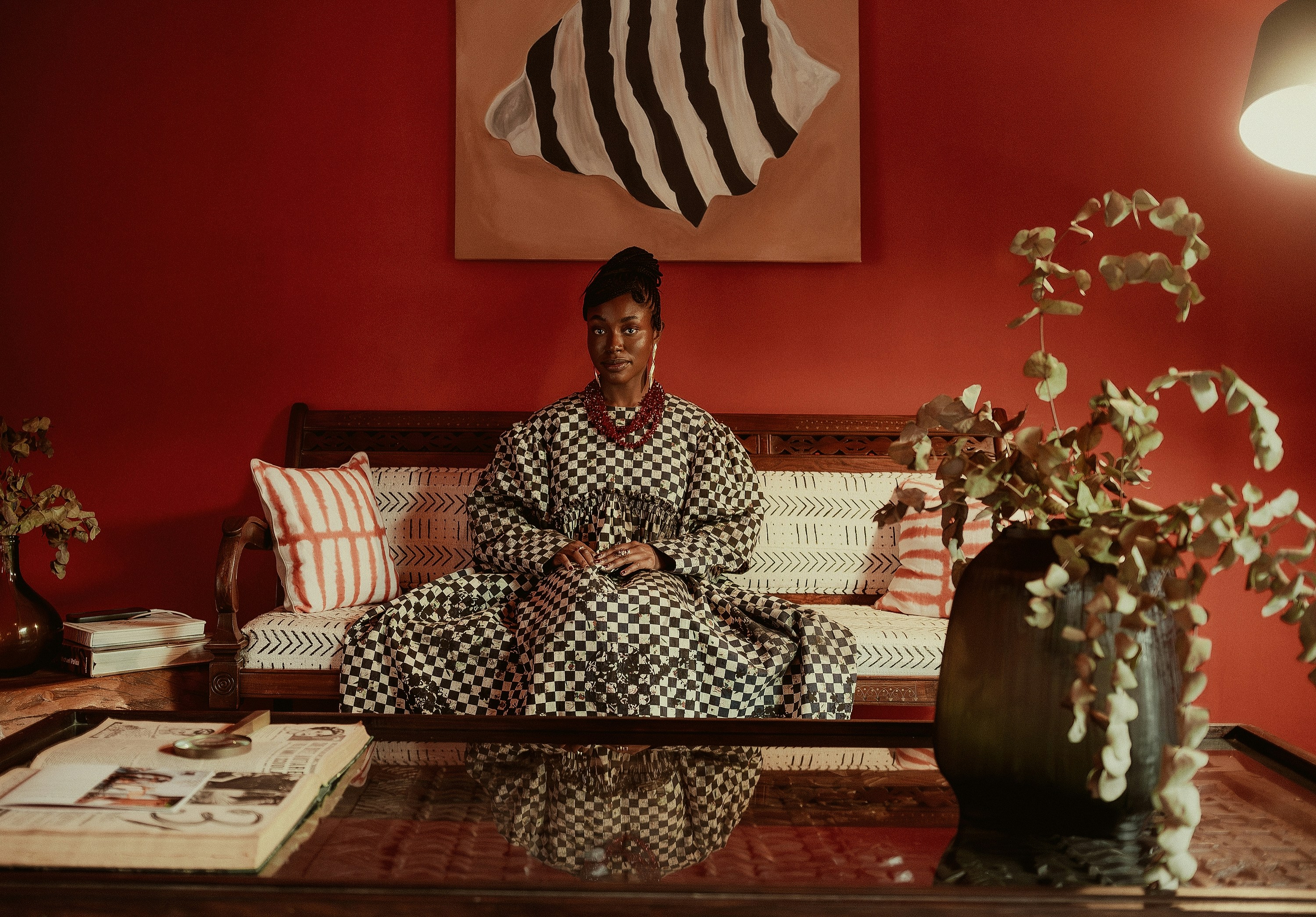 Quiet Authority: A Woman in a Geometric Repose
