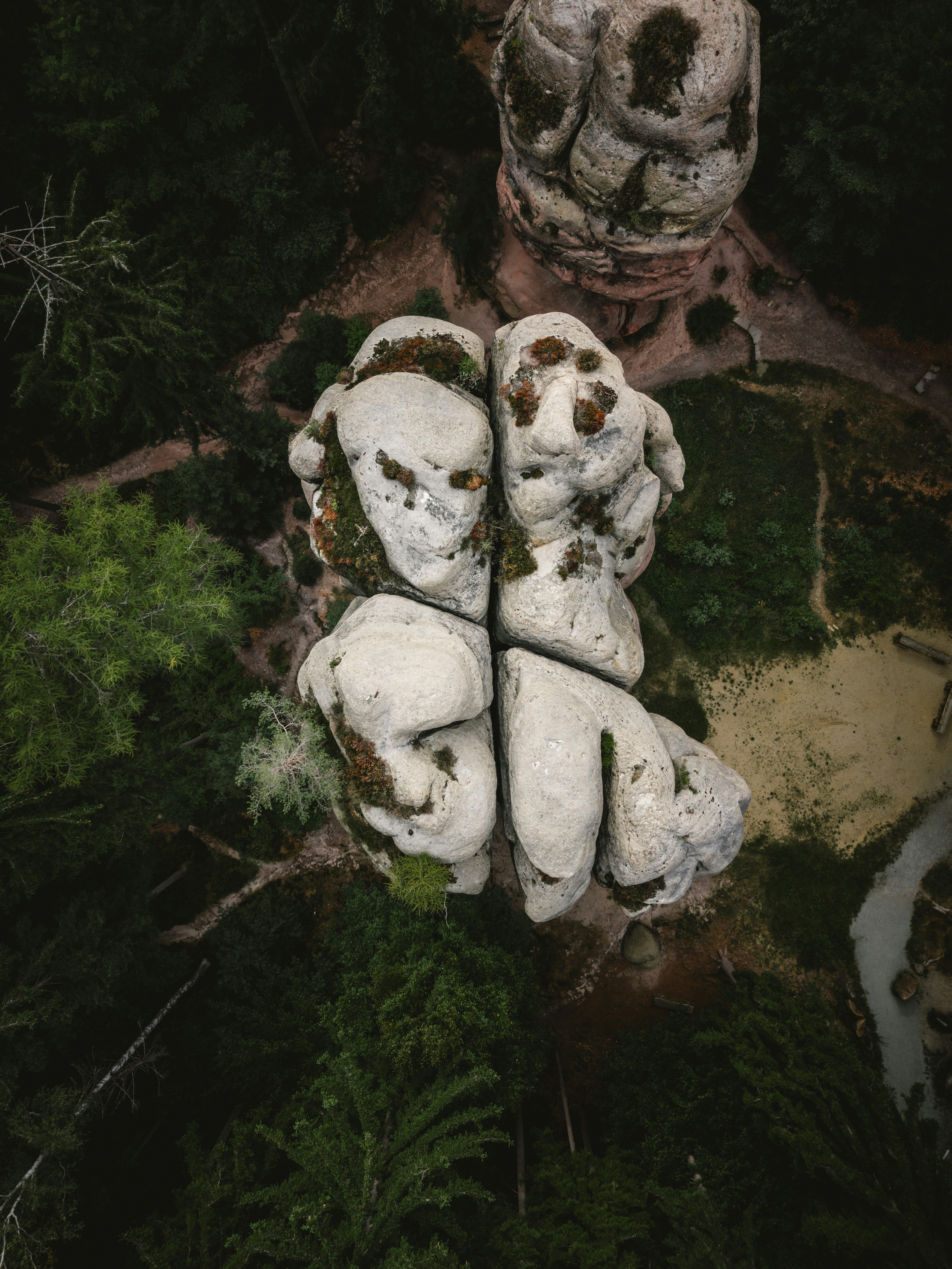 Stone Choir Overlook: Aerial Glade of Weathered Monoliths
