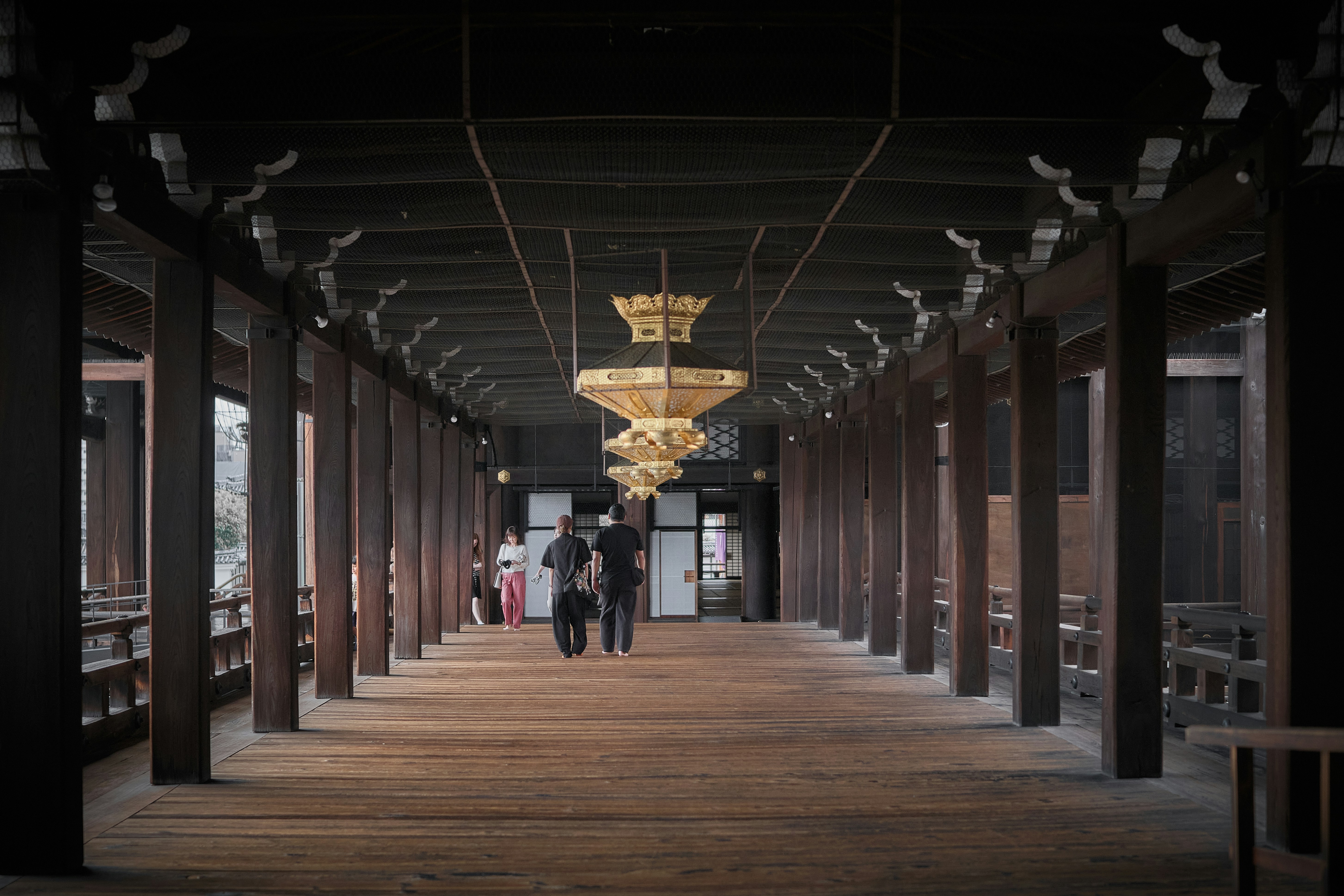 Hushed Corridor of Wooden Walkways