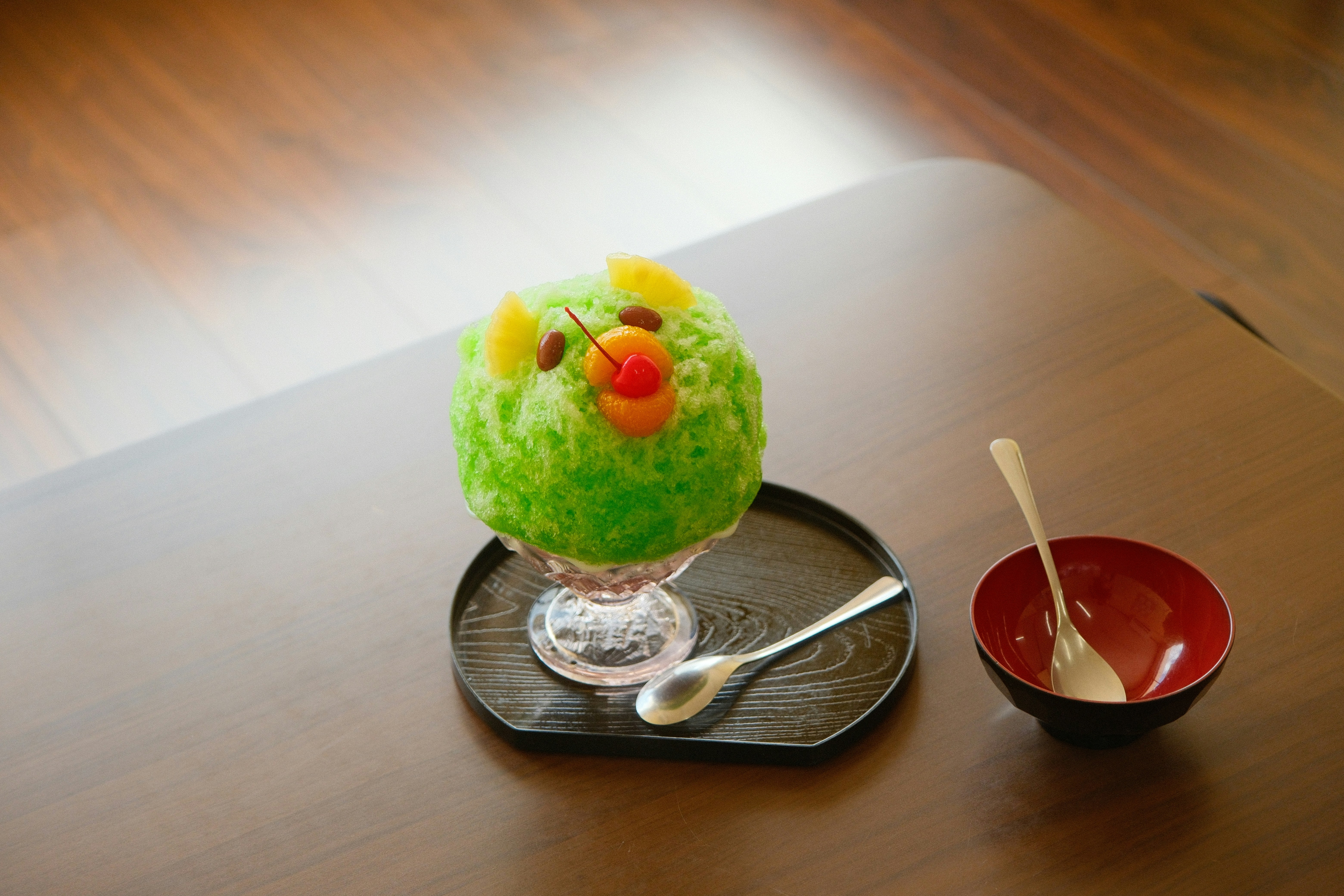 Emerald Shaved Ice in a Crystal Glass