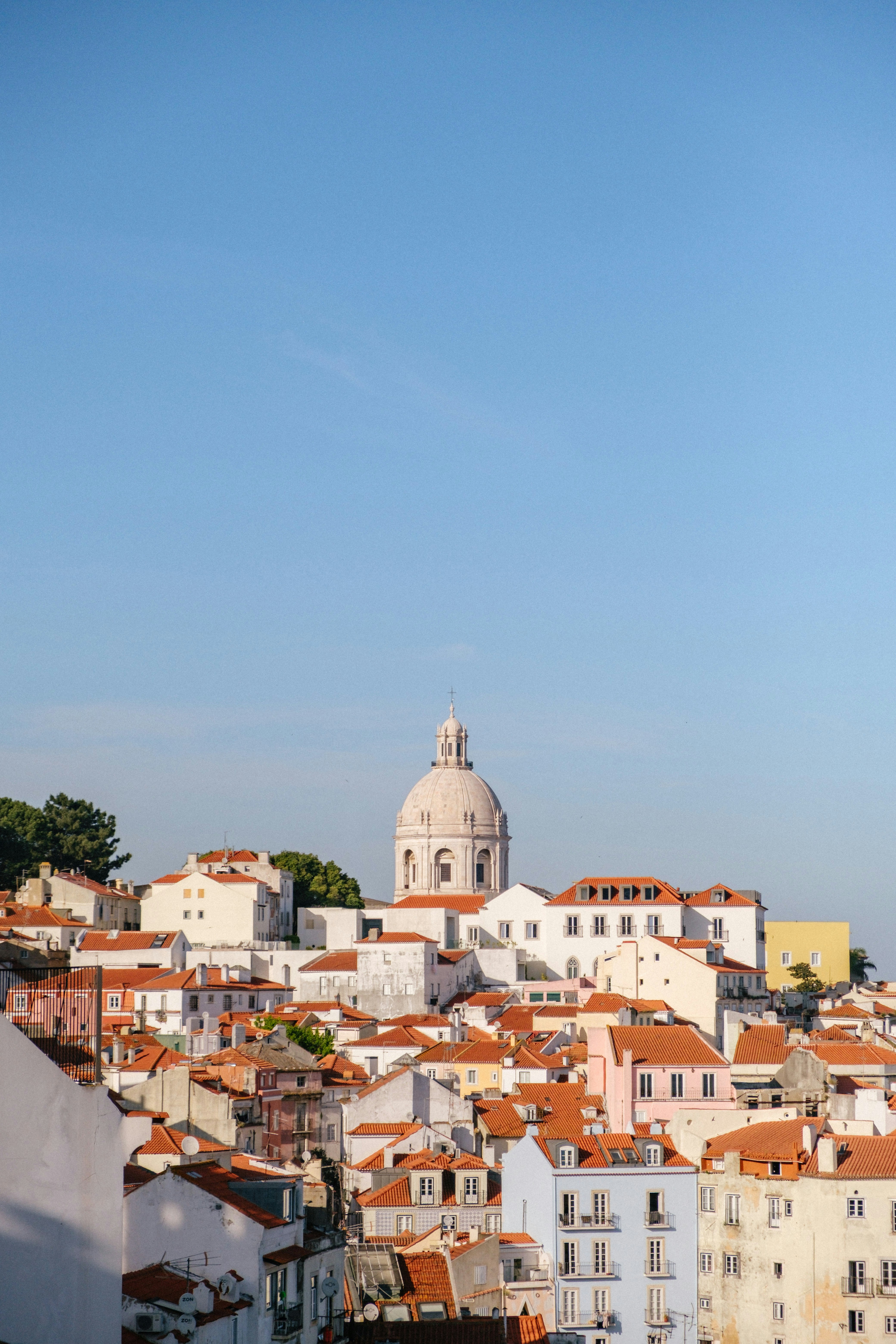 Mediterranean Rooftops Leading to a Dome Over the Old Town