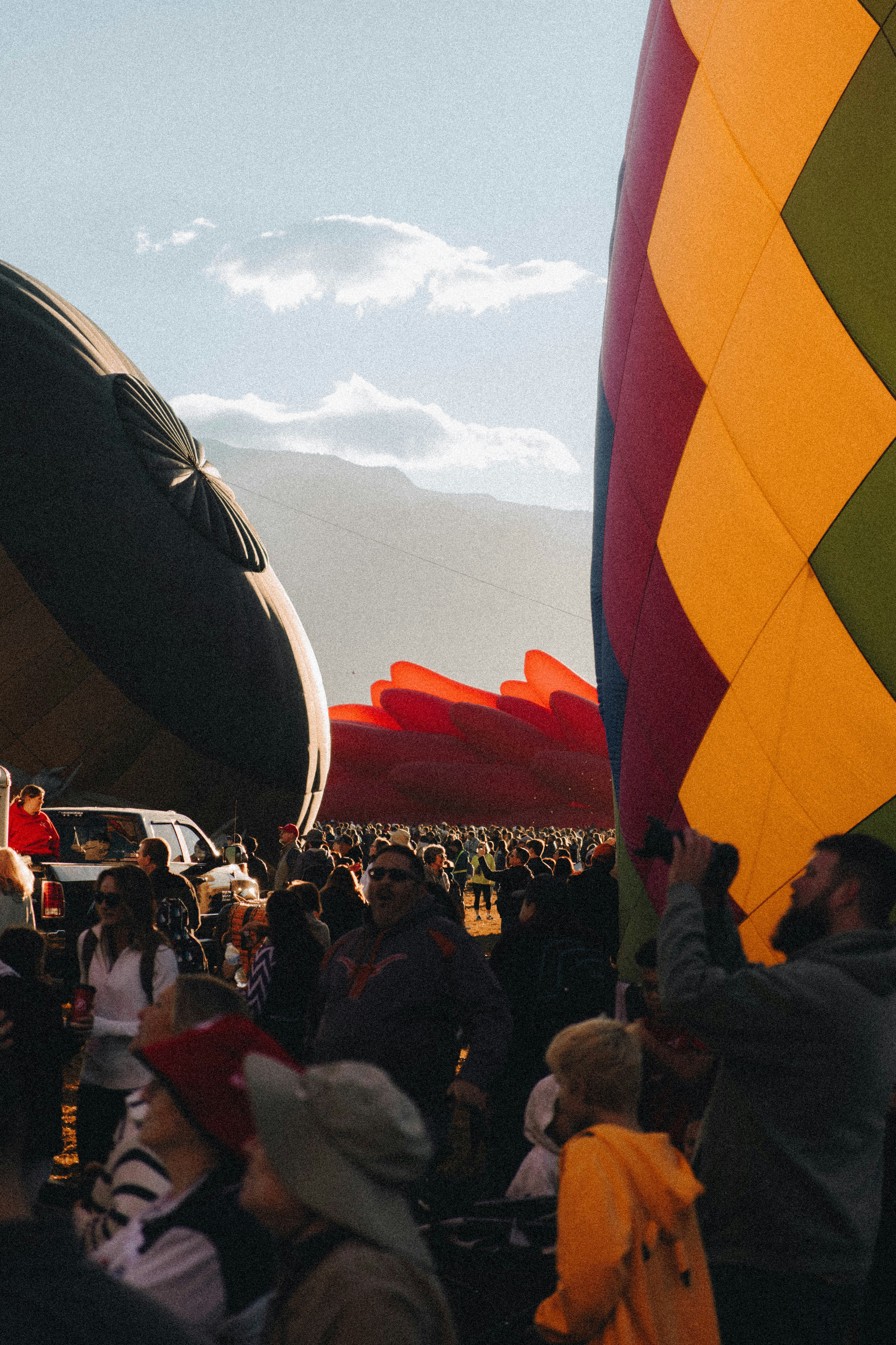 Grounded in Color: People Gather for a Balloon Fiesta