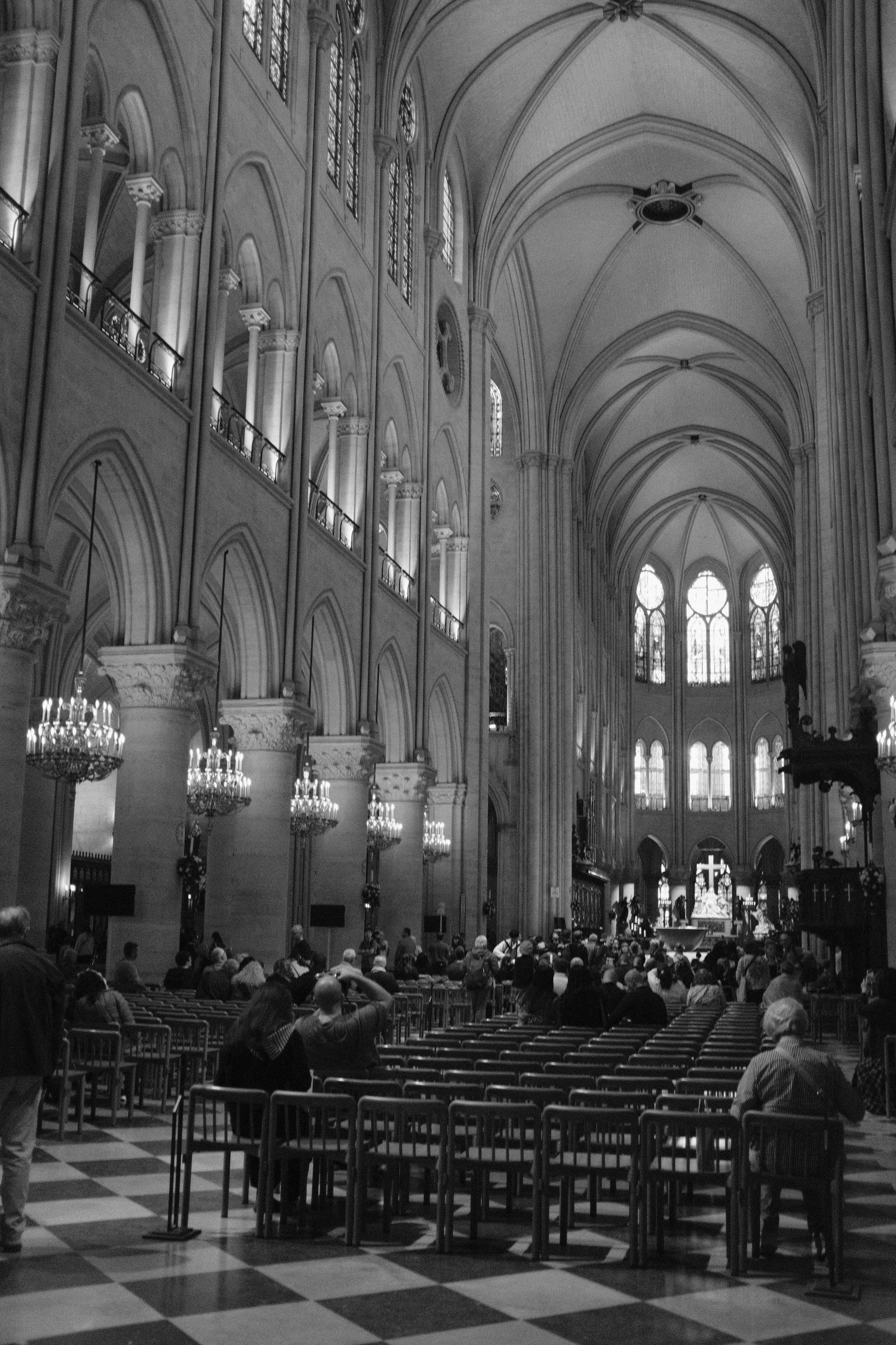 Gothic Cathedral Nave: Light Through Arched Silence
