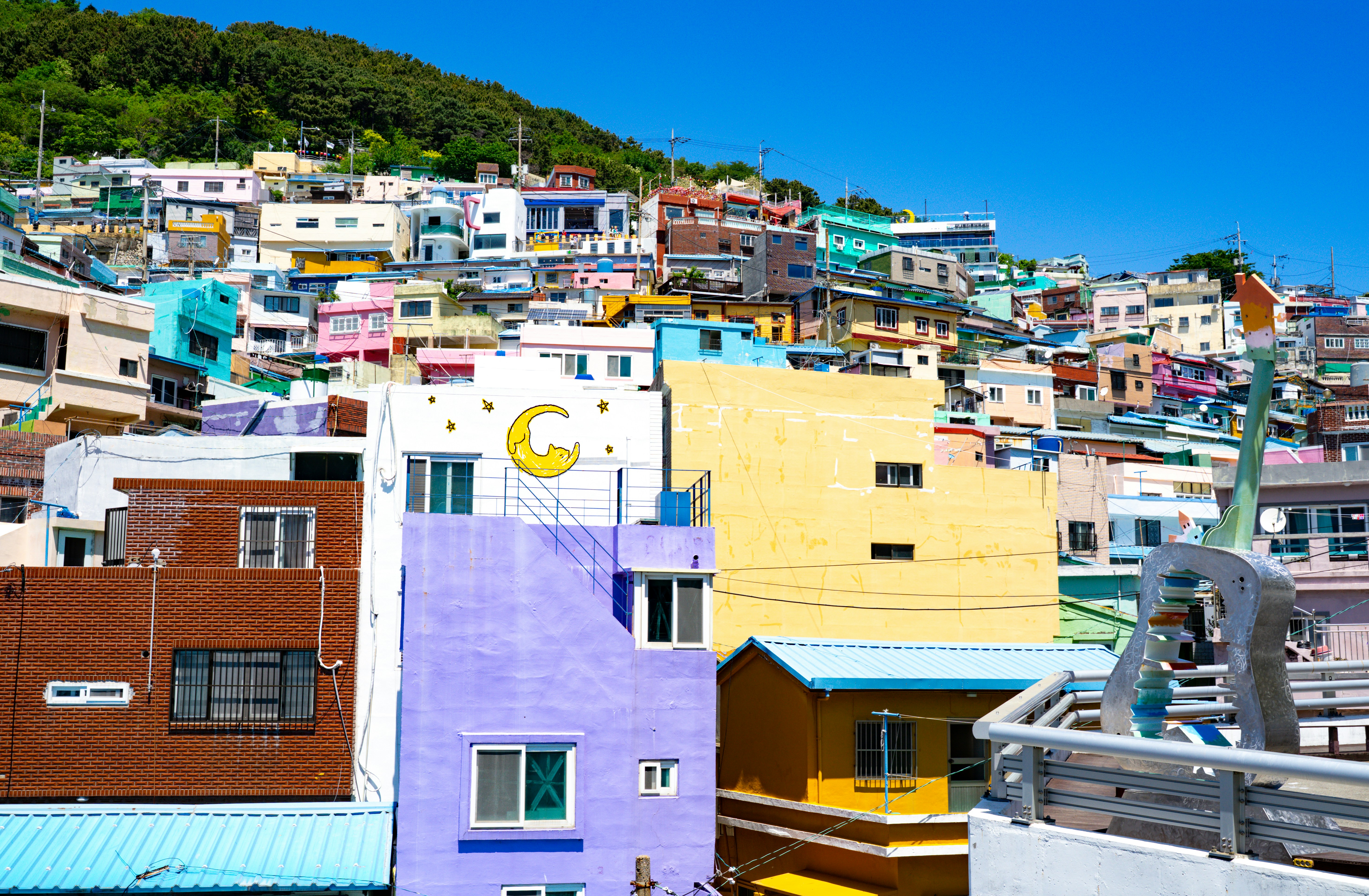 A Patchwork Hillside of Painted Homes