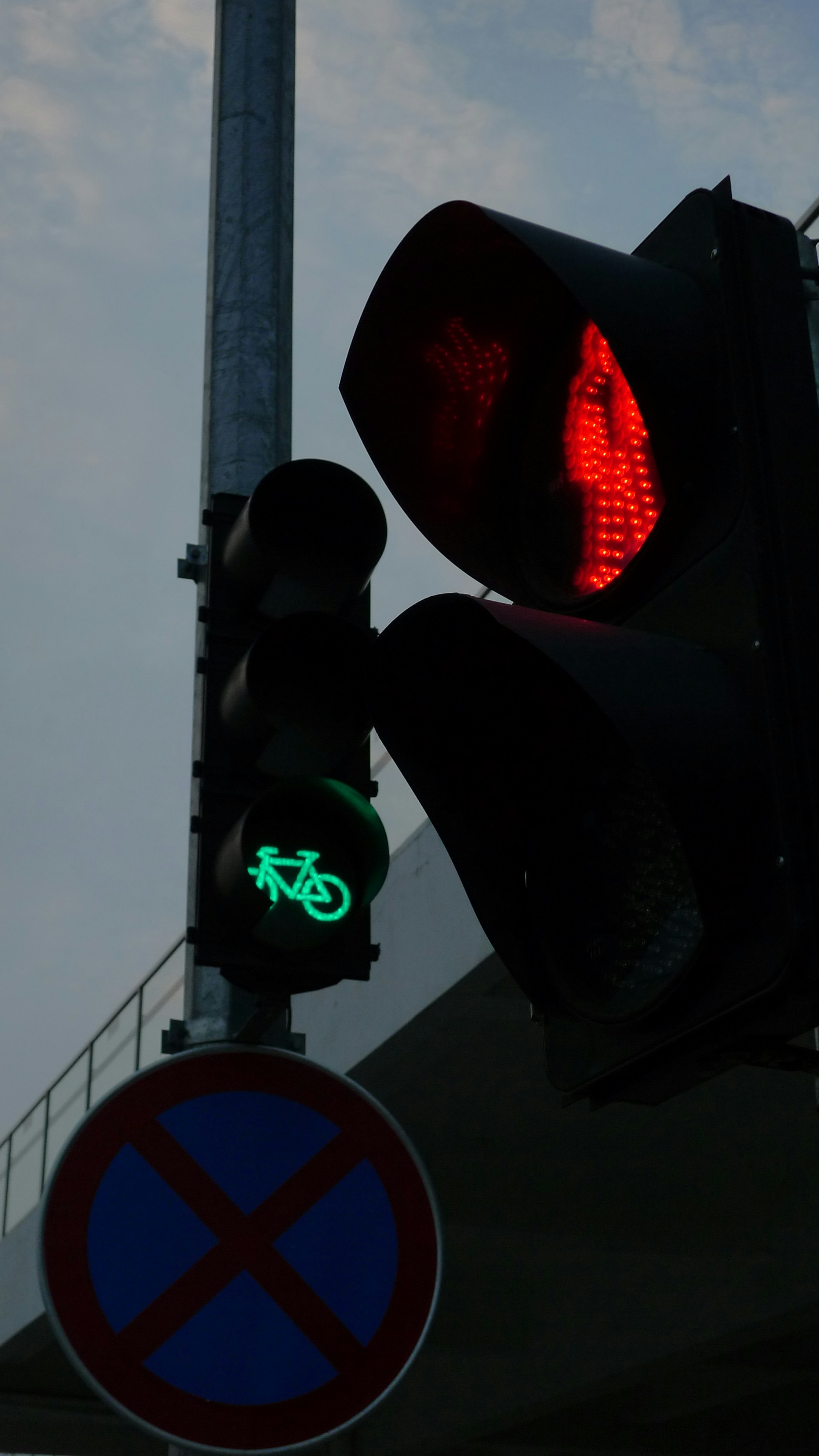 Red Light, Green Bicycle: Urban Signal Portrait