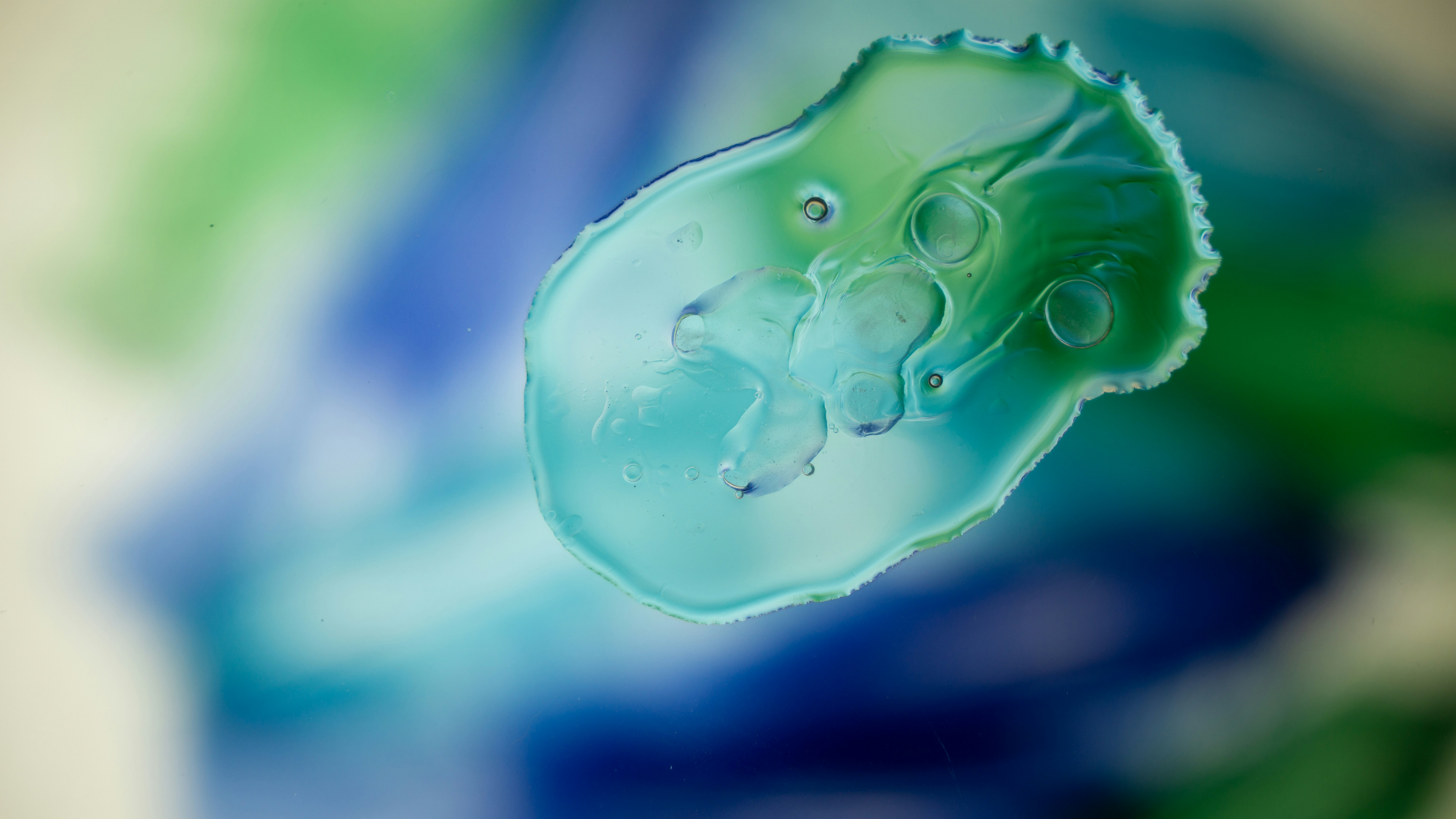 Aqua Capsule: Neon Jellyfish in Soft Blur
