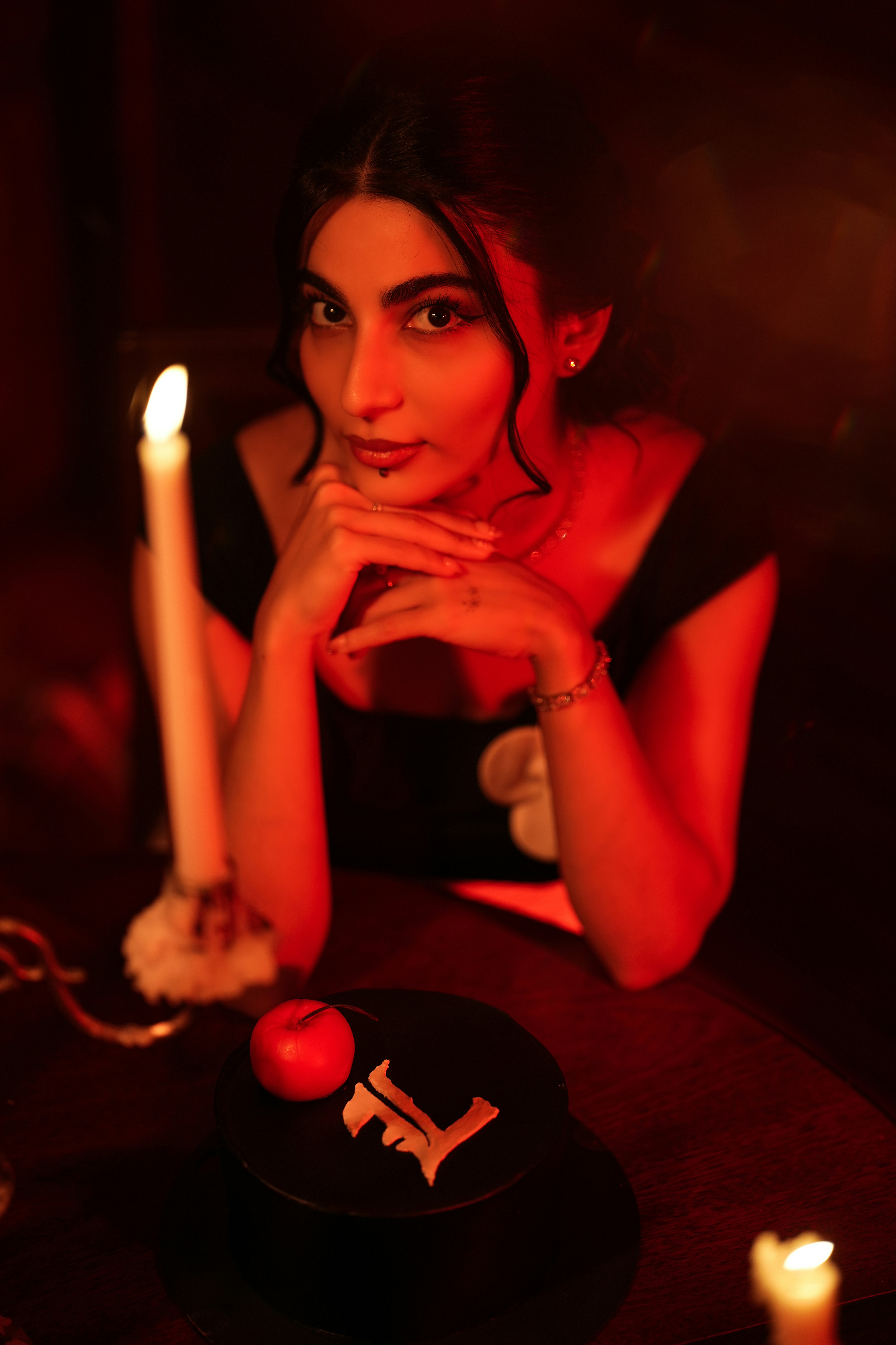 Crimson Introspection by Candlelight