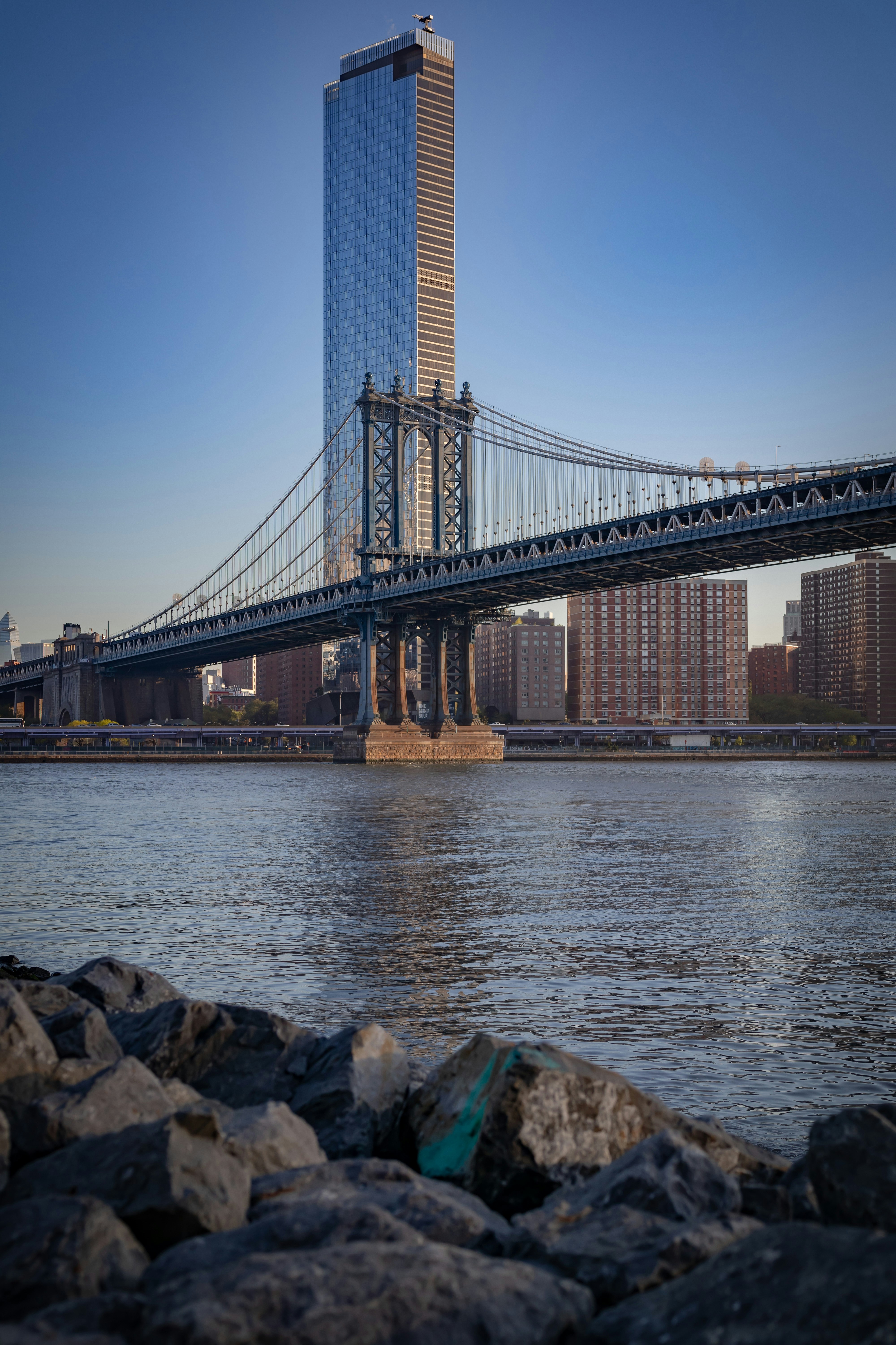 Urban Spine: The Manhattan Bridge Rising Over the East River