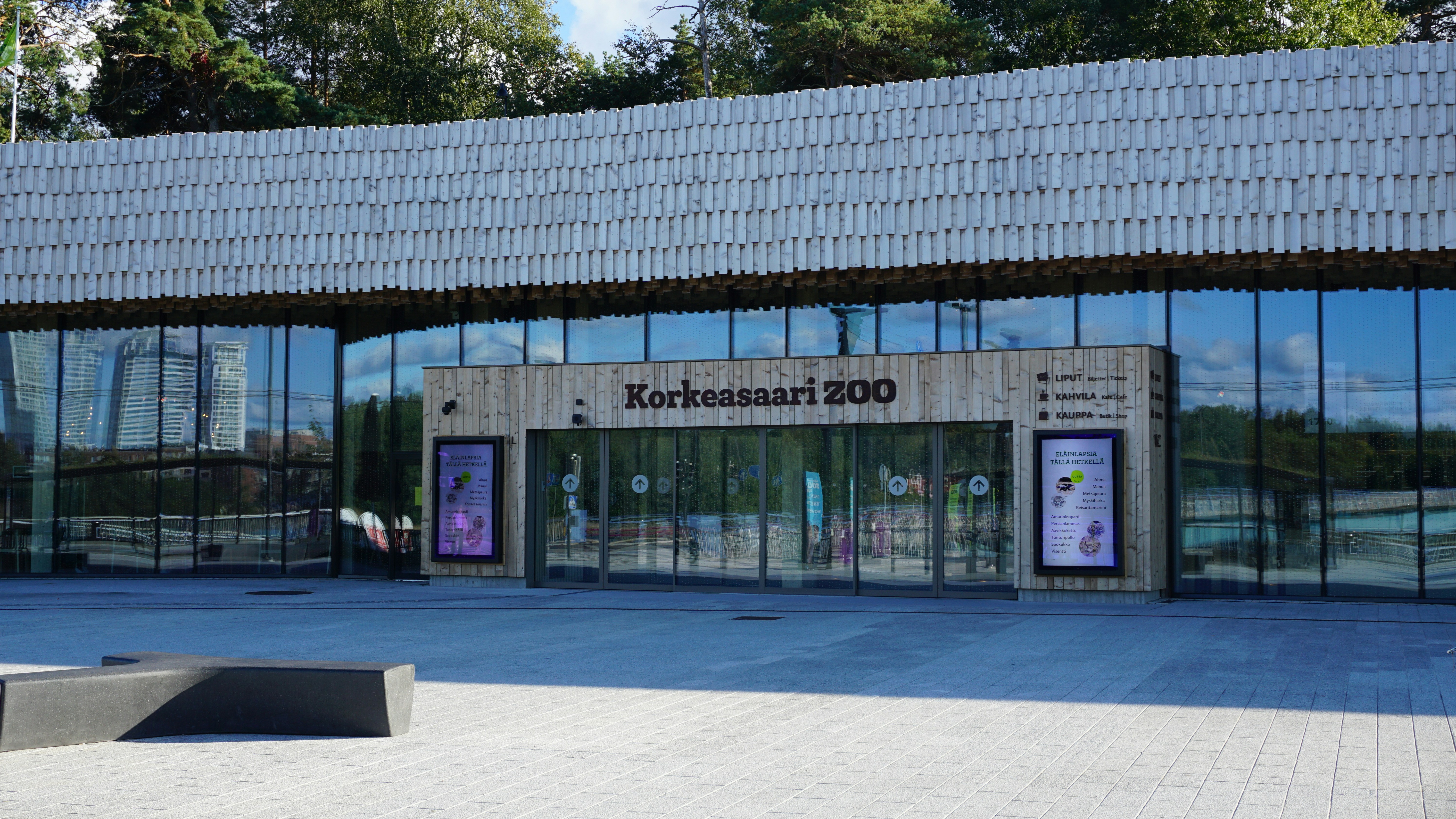 Korkeasaari Zoo Glass Facade Under a Sunny Sky