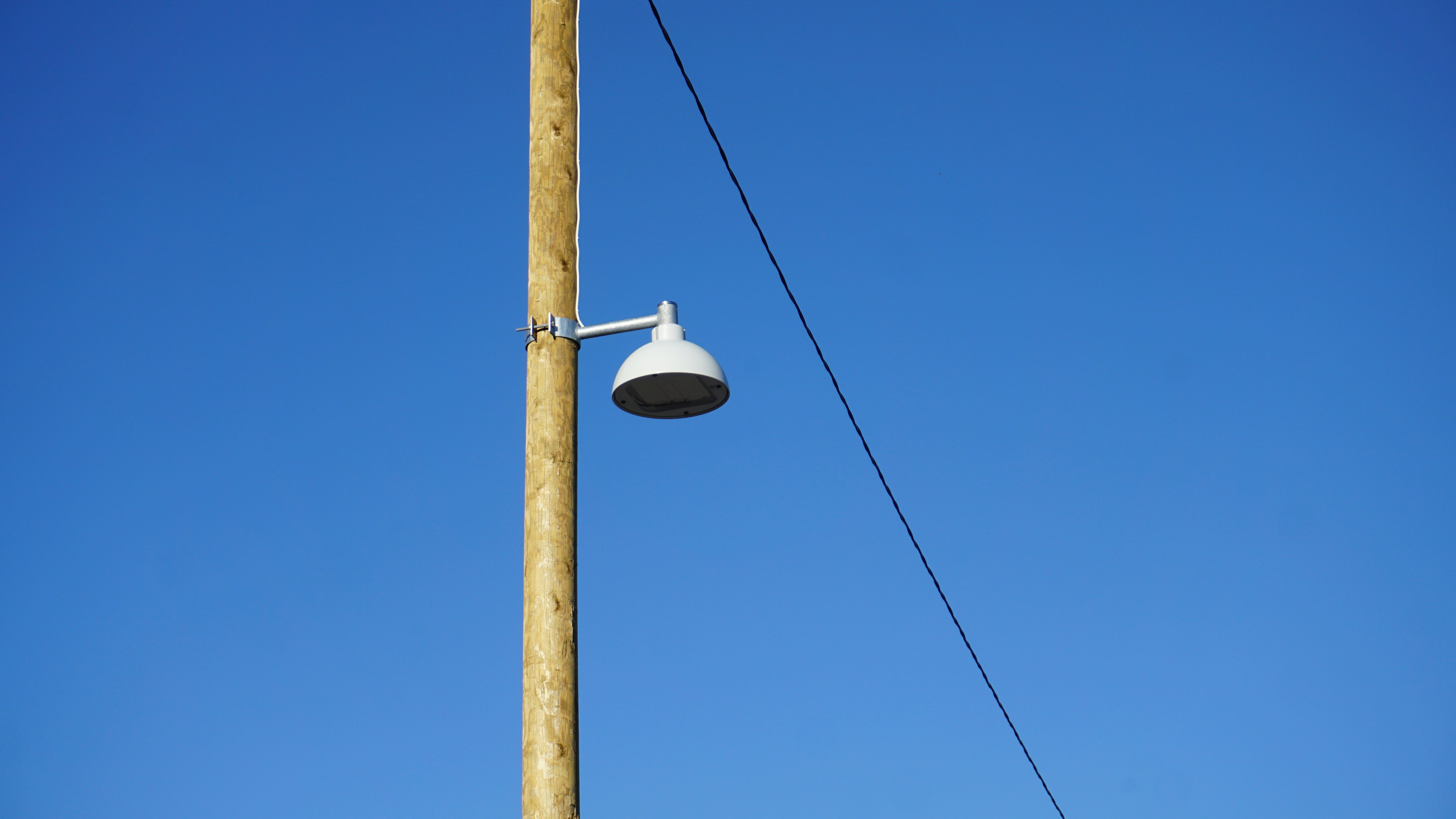 Pole Light under a Clear Blue Sky