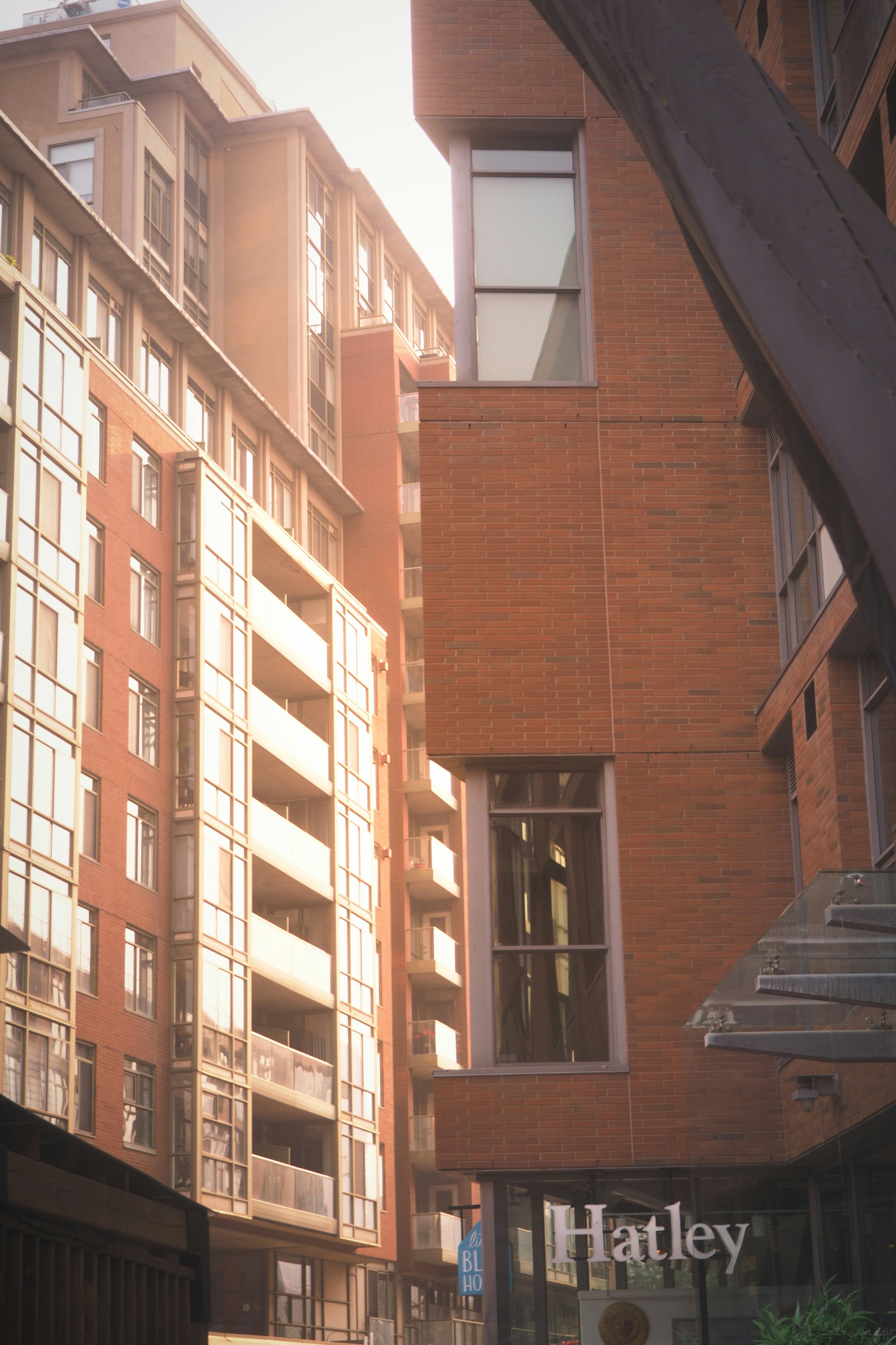 Urban Lightframe Between Brick Facades
